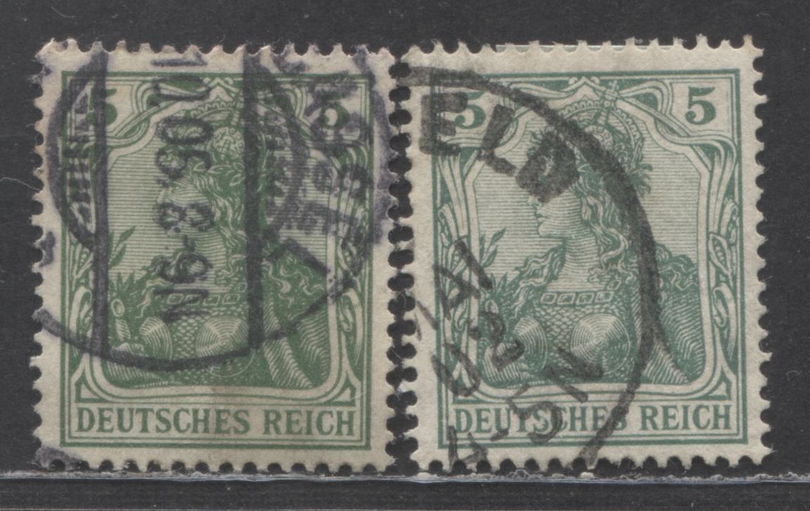 Lot 319 Germany Mi#70a (SC# 67, 67a) 5pf Deep Bluish Green & Dark Opal – Brixton Chrome