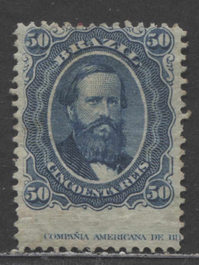 Lot 413 Brazil SC#56 50R Blue 1866-1876 Dom Pedro Issue, A Fine Unused – Brixton Chrome