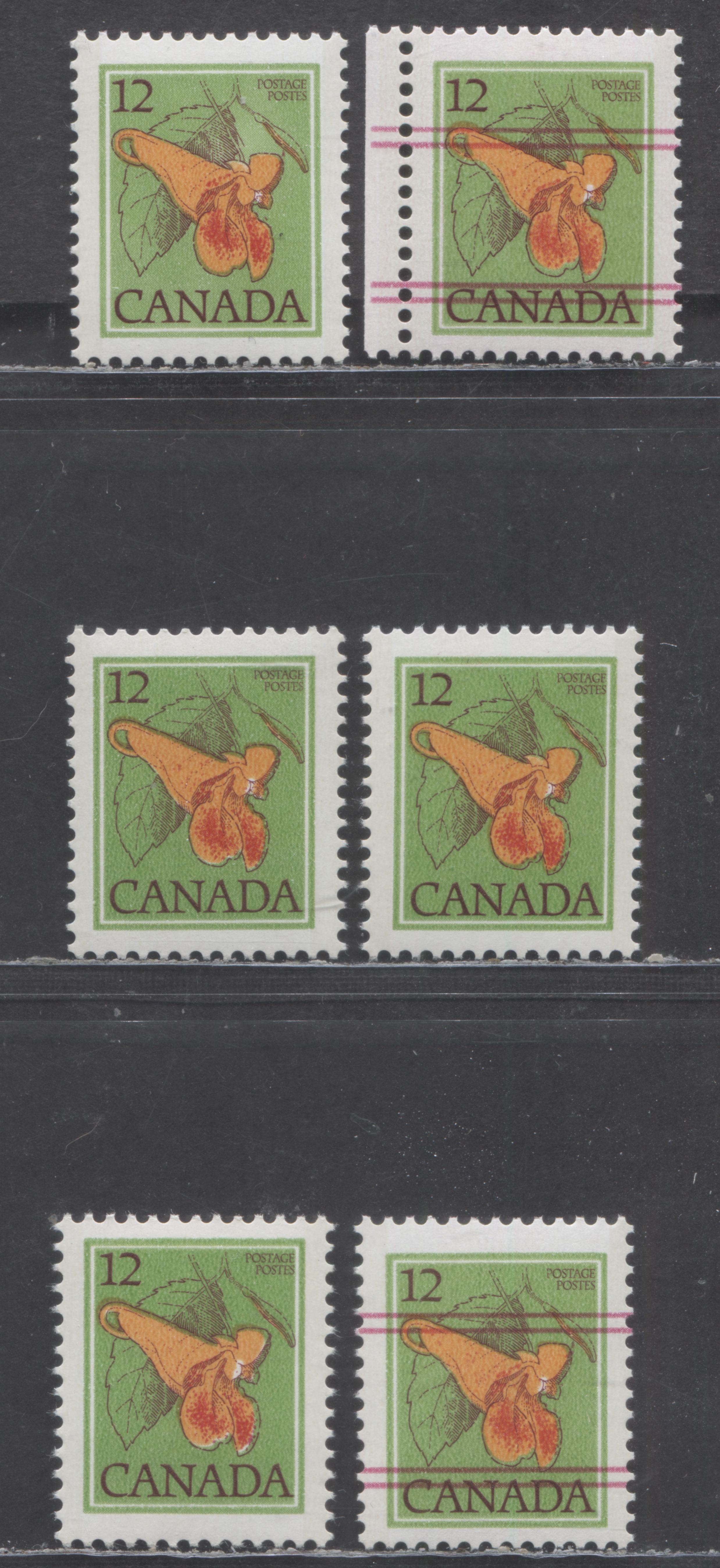 Lot 485 Canada #712, 712i, 712xx, 712xxi 12c Bright Green & Multicolor ...