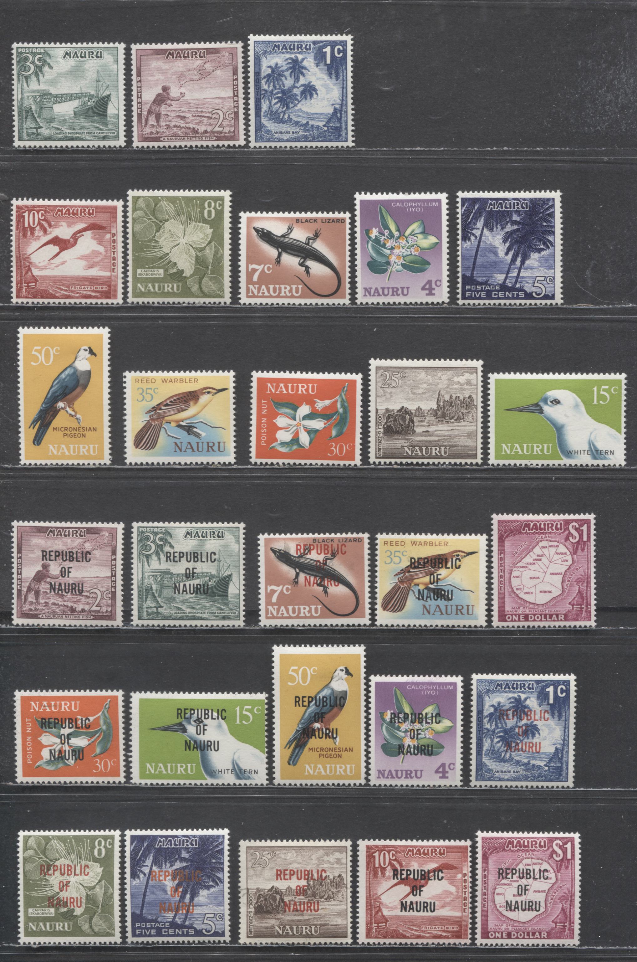 Lot 13 Nauru SC#58-85 1966-1968 Decimal Pictorial Definitives & Republ – Brixton Chrome