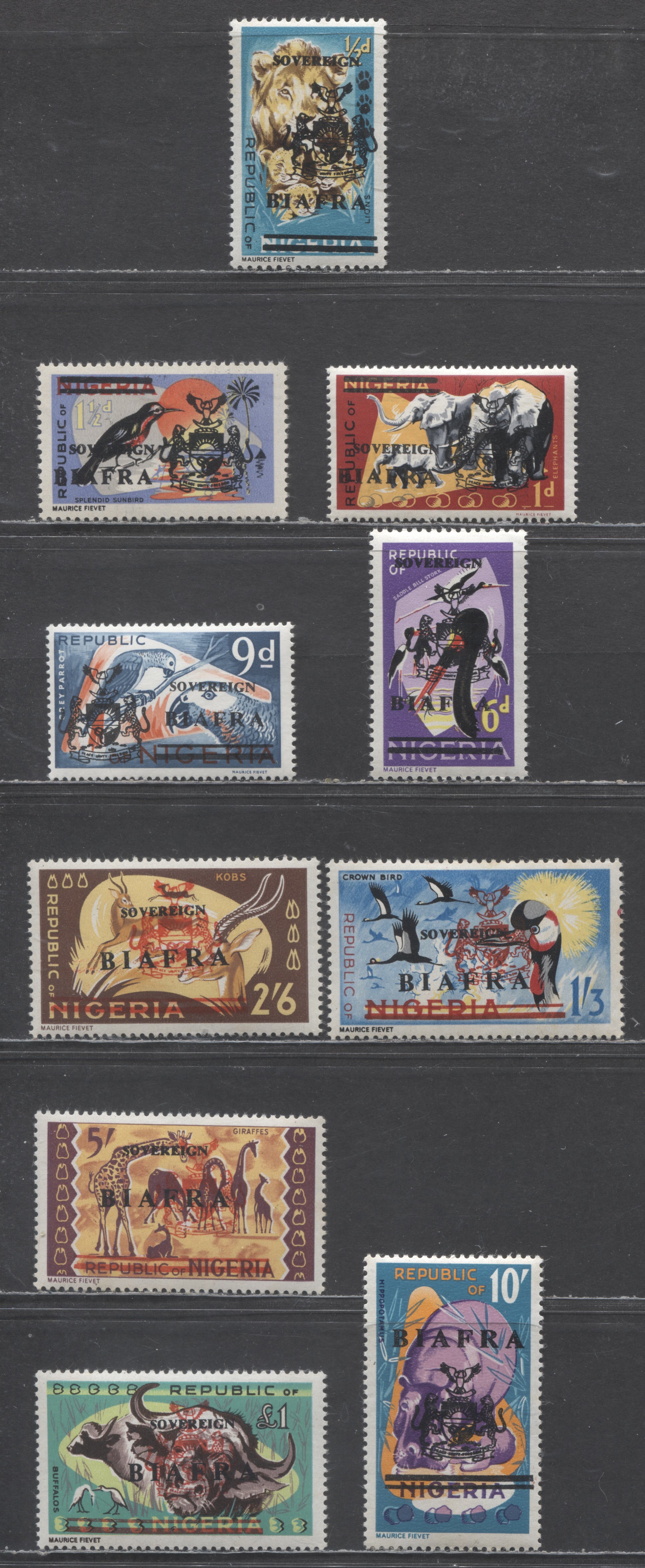 Lot 80 Nigeria - Biafra SC#4/16 1968 Sovereign Biafra Overprints, 10 F – Brixton Chrome