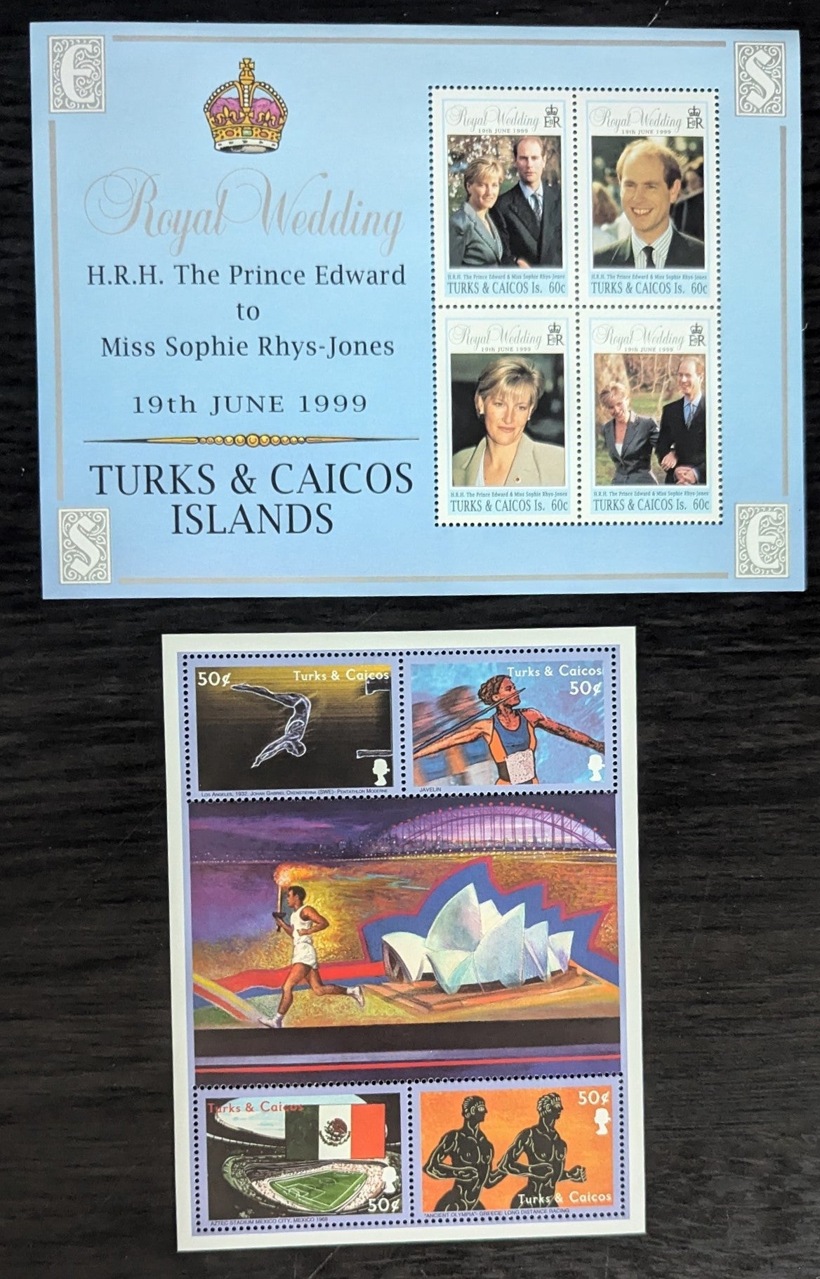 Lot 97 Turks & Caicos SC#1277/1296 1999-2000 Wedding of Prince Edward – Brixton Chrome