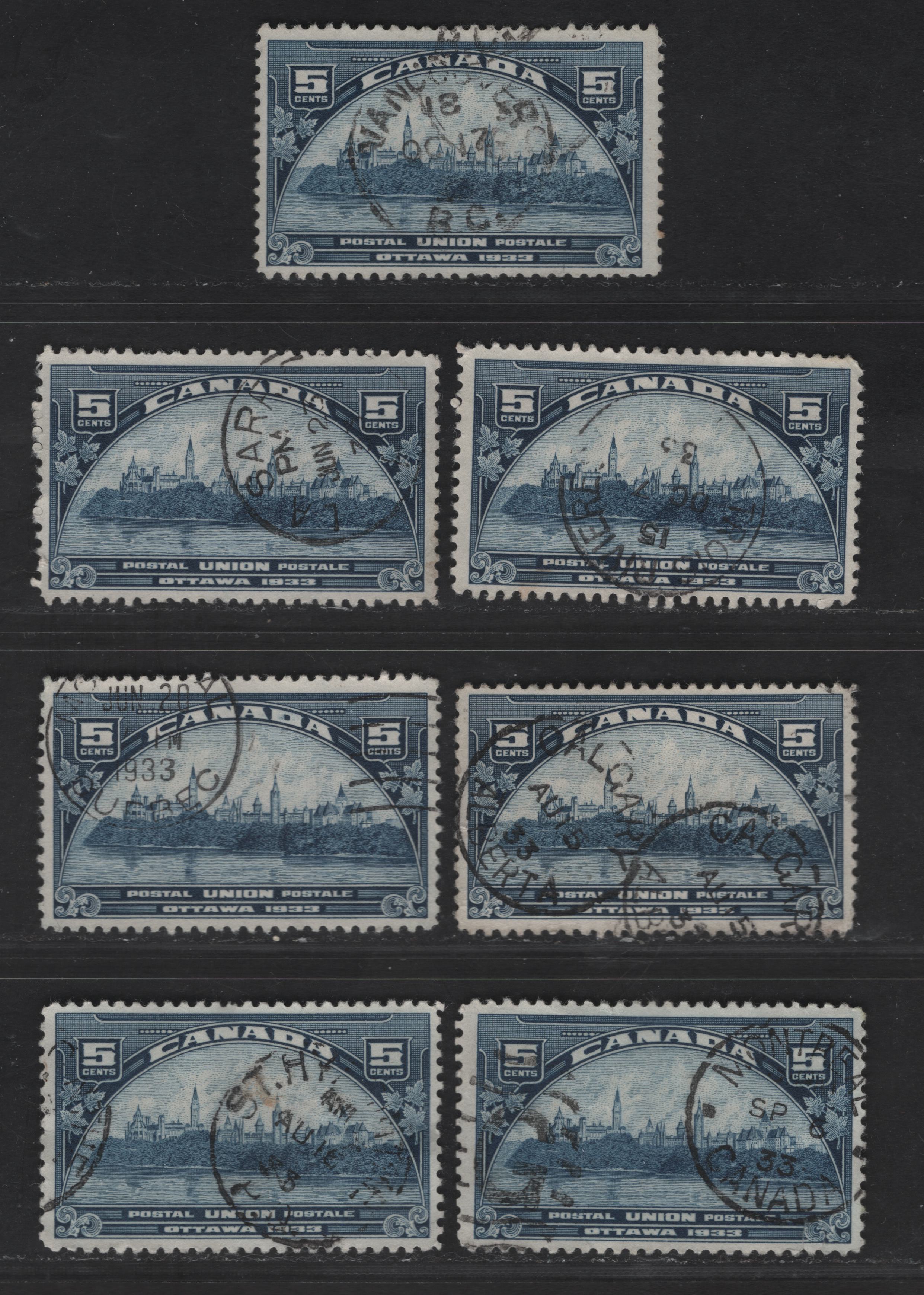 Lot 285 Canada #202 5c Deep Dull Blue Parliament Buildings, 1933 UPU M – Brixton Chrome