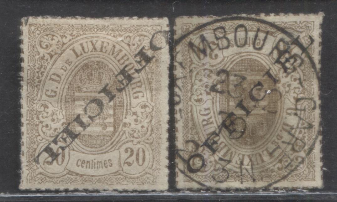 Lot 471 Luxembourg SC#O5a 20c Grey Brown 1875, A VFOG Example of the I – Brixton Chrome