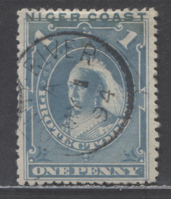 Lot 448 Niger Coast Protectorate SC#38var (SG#46d) 1d Pale Blue 1893 O – Brixton Chrome