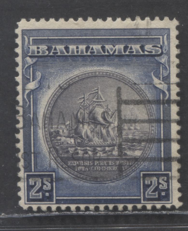 Lot 63 Bahamas SC#90a 2/- Ultramarine & Slate Purple 1931-1946 Badge O ...