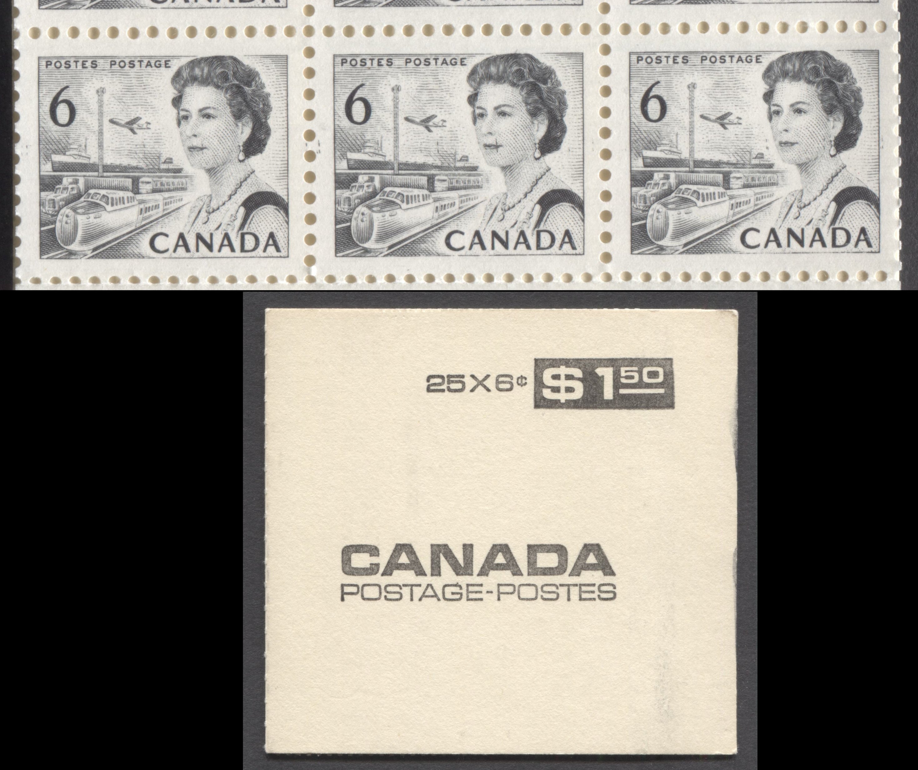 Lot 286 Canada #BK64var 1967-1973 Centennial Issue, A $1.50 6c Black ...