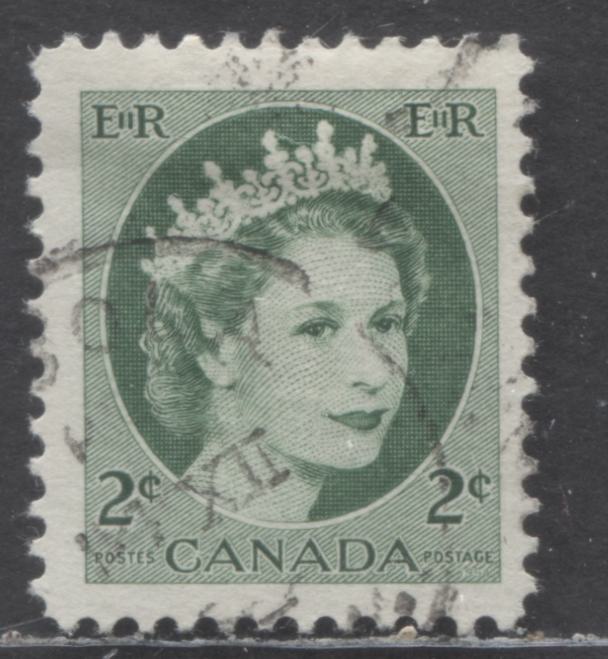 Lot 77 Canada #338iii 2c Green Queen Elizabeth II, 1954 Wilding Issue ...