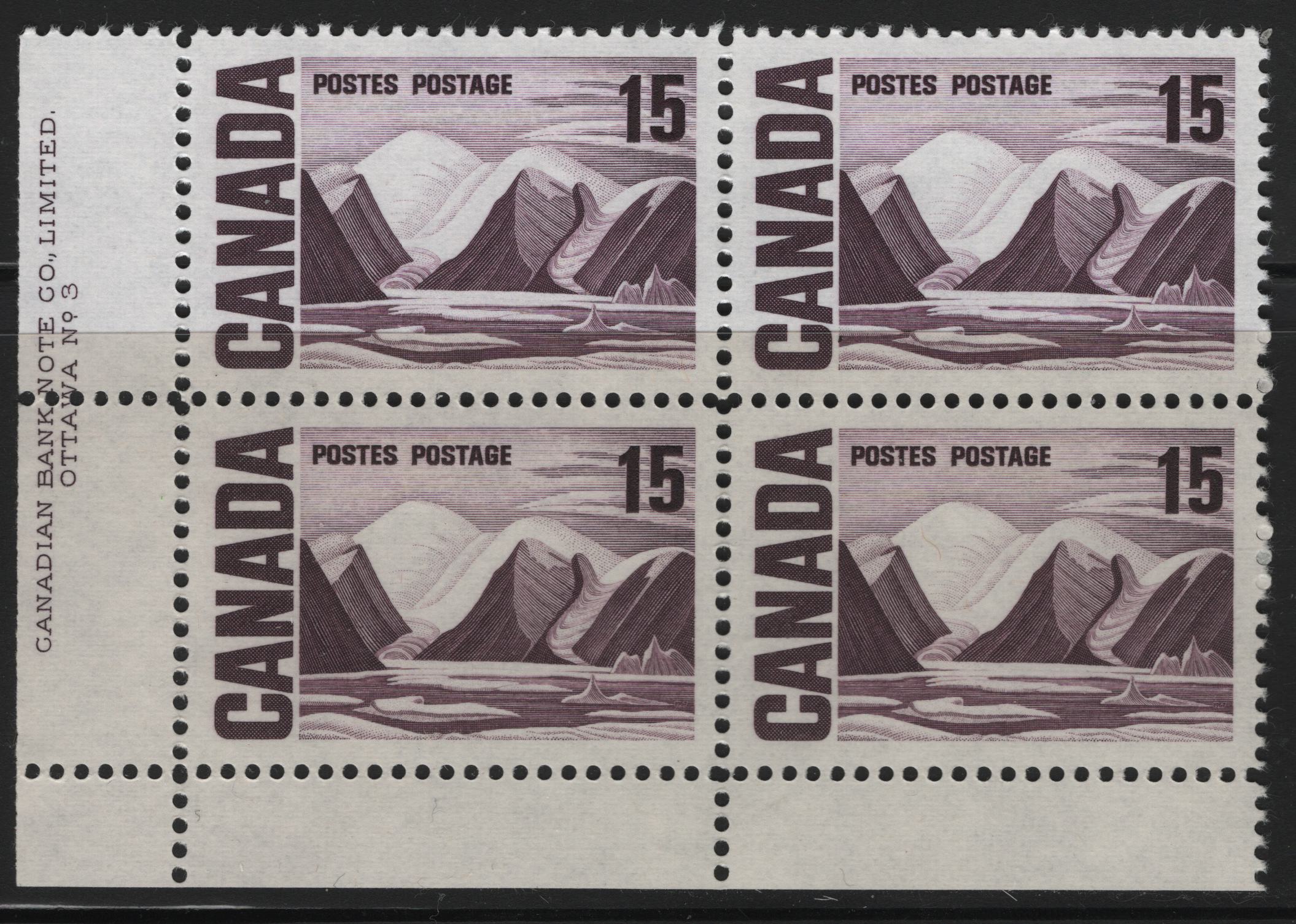 Lot 91 Canada #463iii 15c Deep Dull Purple Greenland Mountains, 1967-1 ...