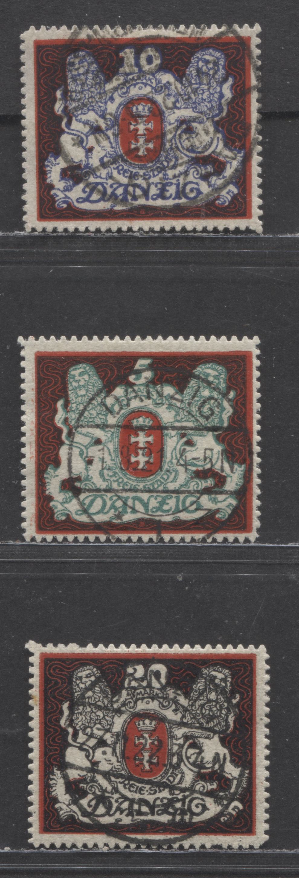 Lot 198 Danzig #79/80b (MI#87Y/89Y) 5m Green, Red & Black - 20m Red ...