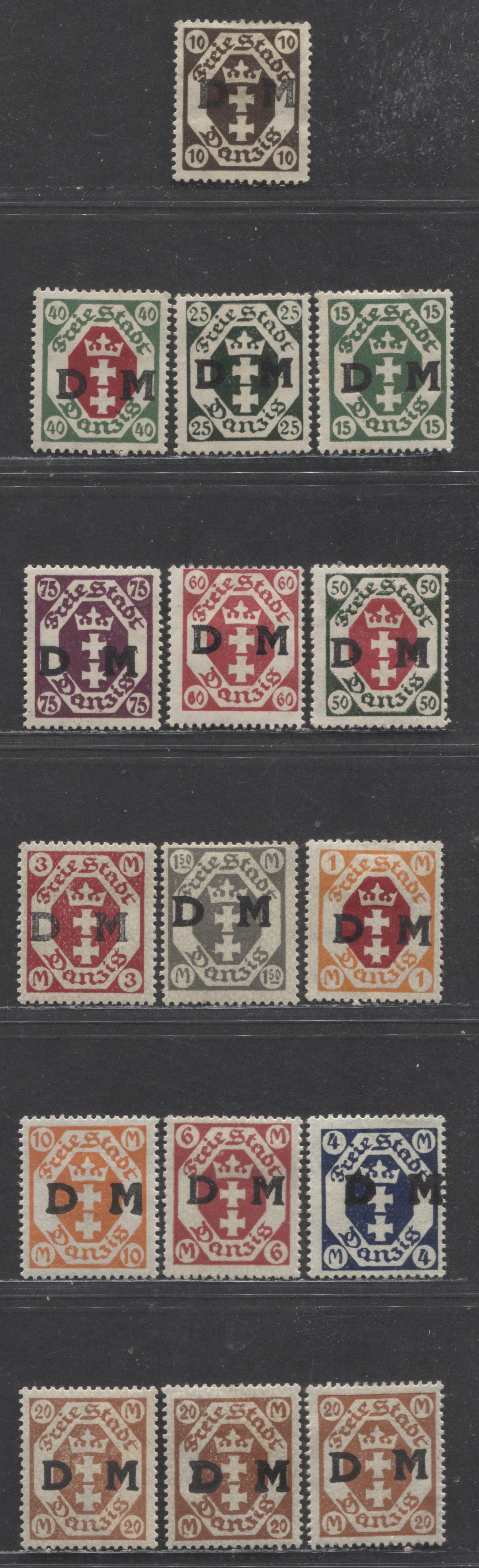 Lot 249 Danzig SC#O2/O27(MI2/32y) 1921-1922 Official Stamps Issue, Plu ...