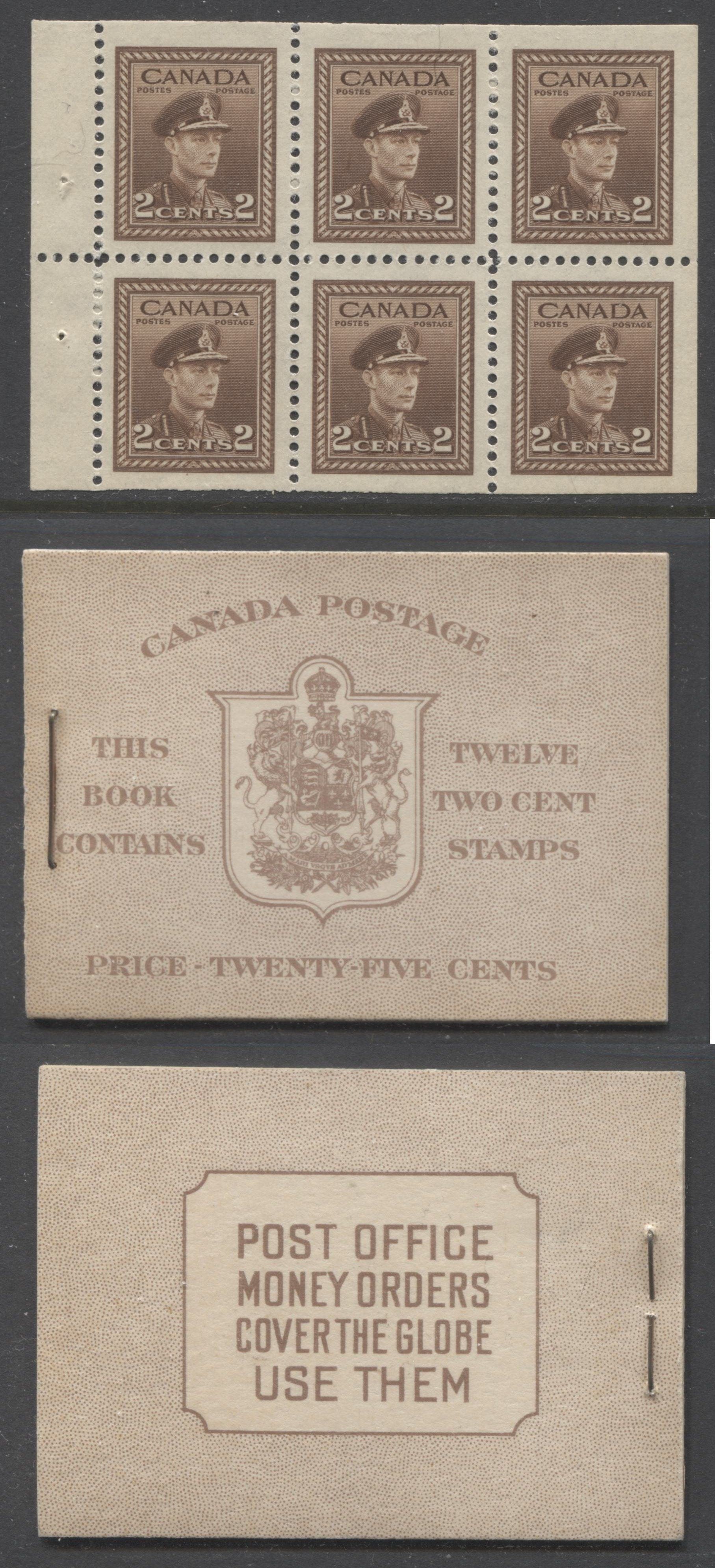 Lot 326 Canada #BK33a 2 Panes Of 6 2c Brown, 1942-1943 King George VI ...