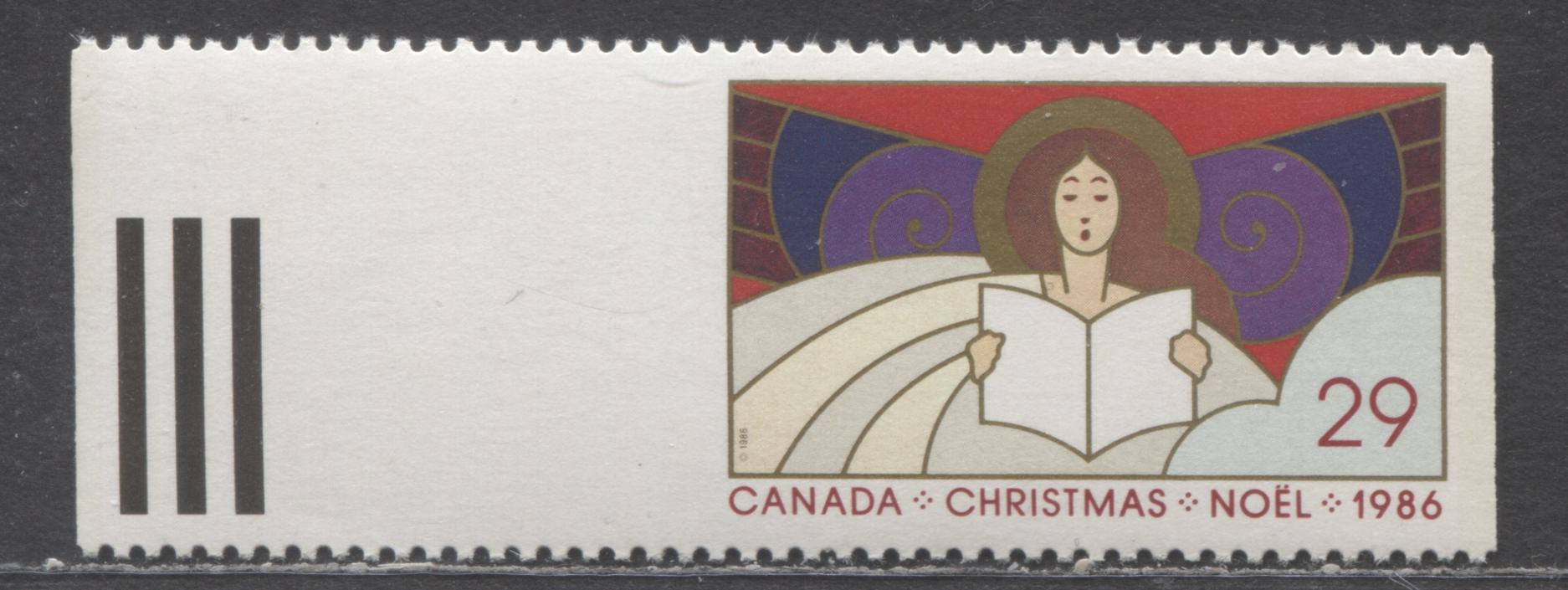 Canada #1116b 1986 Christmas Issue, A VFNH Single Of The Scarce 29c Pe ...