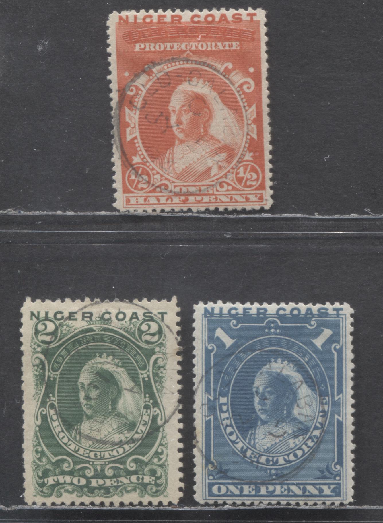 Lot 357 Niger Coast Protectorate SC#37-39 1893 Obliterated Oil Rivers ...