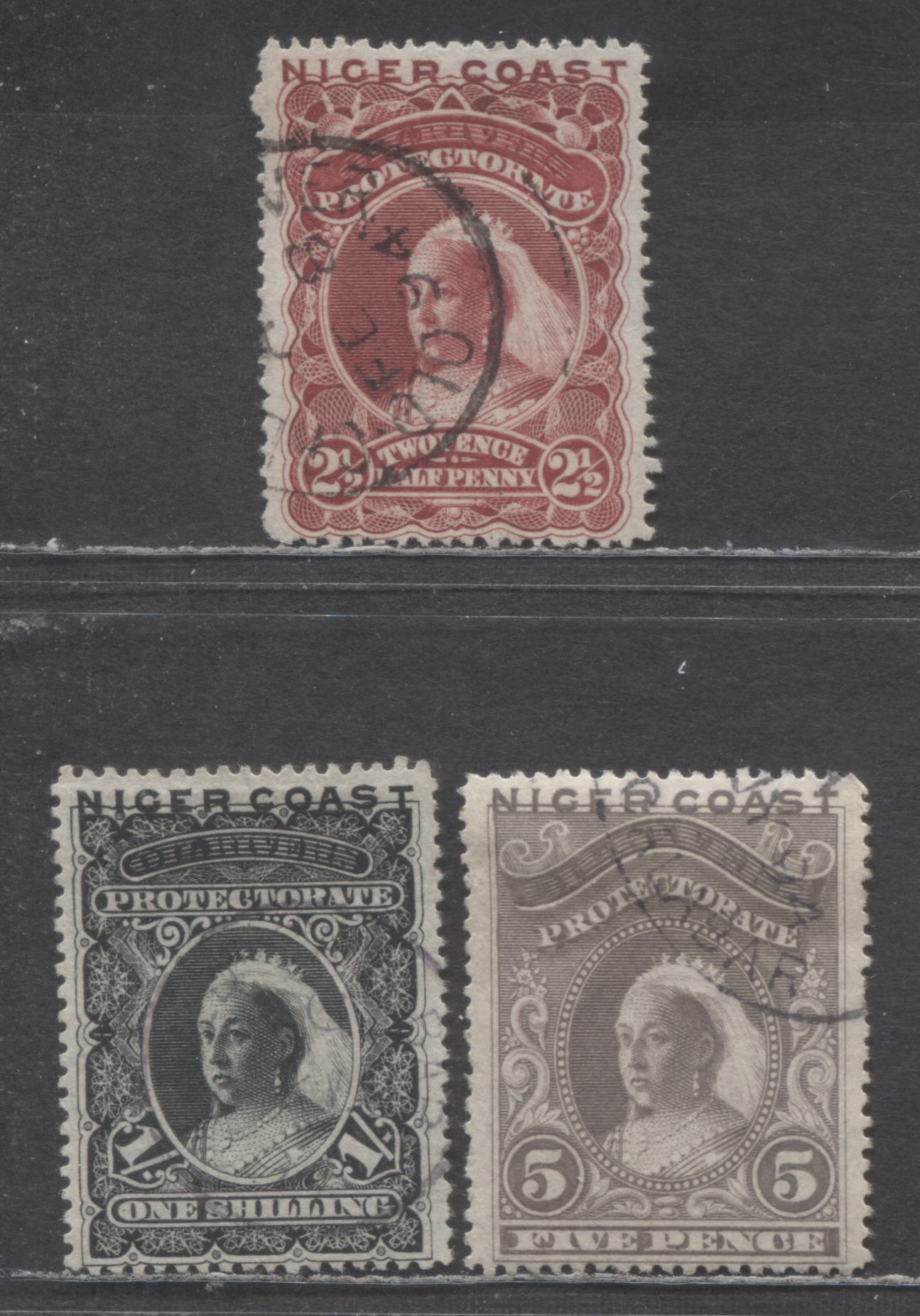 Lot 363 Niger Coast Protectorate SC#40-42 1893 Obliterated Oil Rivers ...