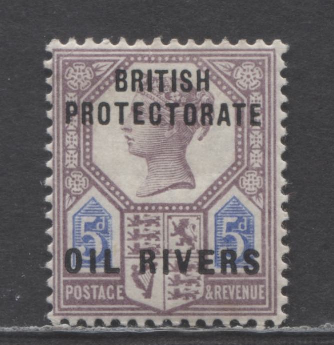 Lot 165 Niger Coast Protectorate SC#5 5d Lilac & Blue 1892 Overprints – Brixton Chrome