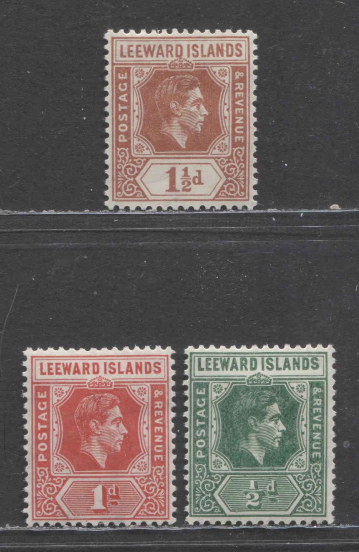 Lot 47 Leeward Islands SC#104 (96)-106 (106) 1938-1949 King George VI ...