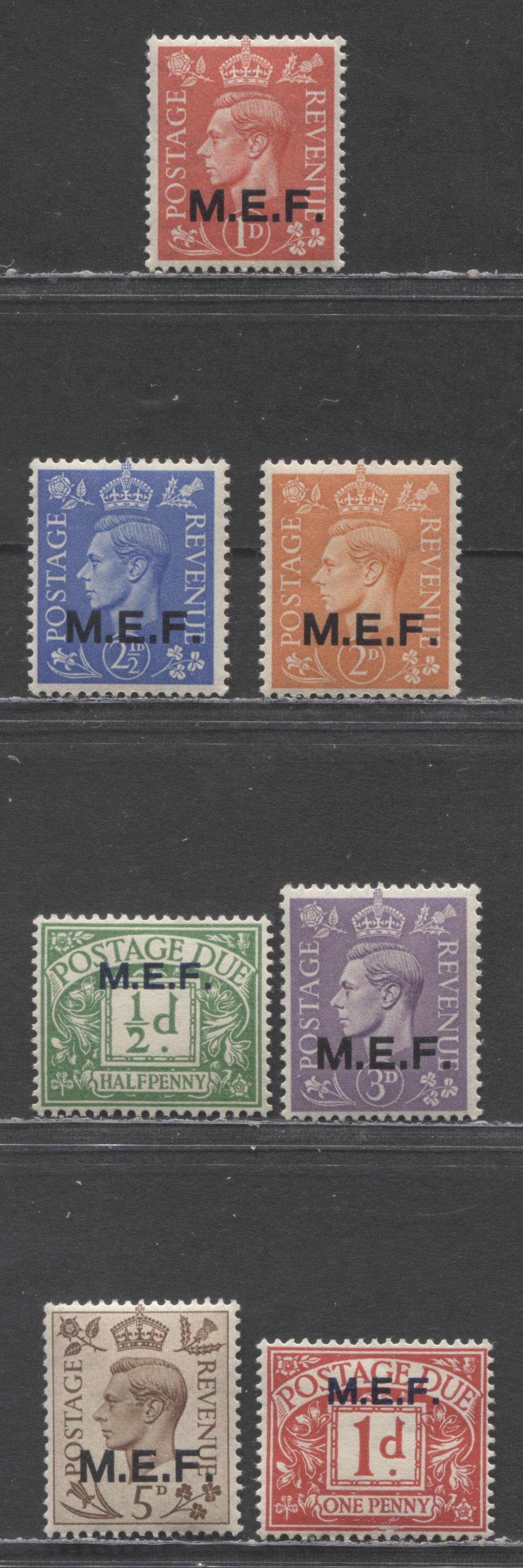 Lot 469 Middle East Forces (M.E.F) SC#5a/J2 1942-1943 Overprinted & Po ...
