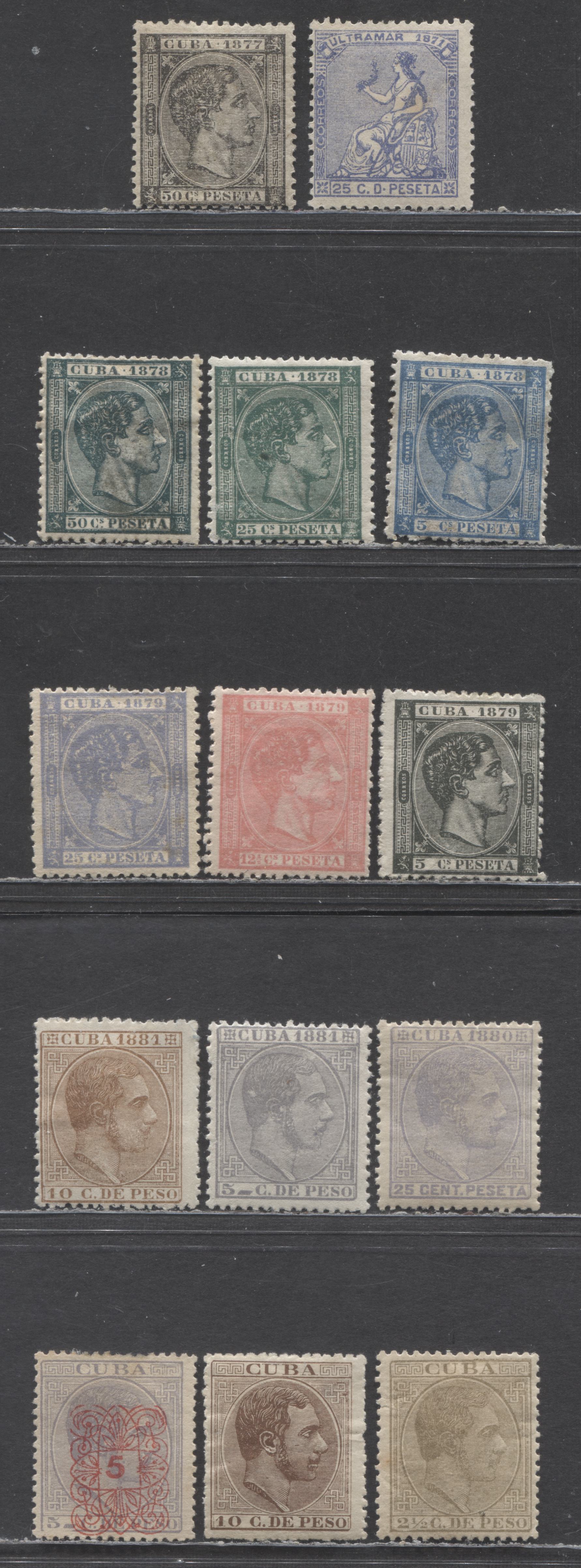 Lot 253 Cuba SC#51/127 1871-1886 Espania & King Alphonso XII Issues, 1 ...