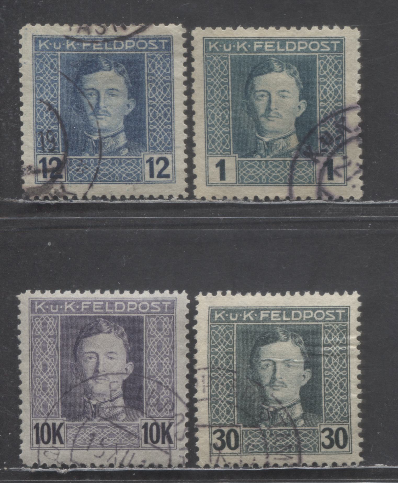 Lot 222 Austria SC#M49a/M68 1917-1918 Karl I Military Issue, Perf 12.5 ...