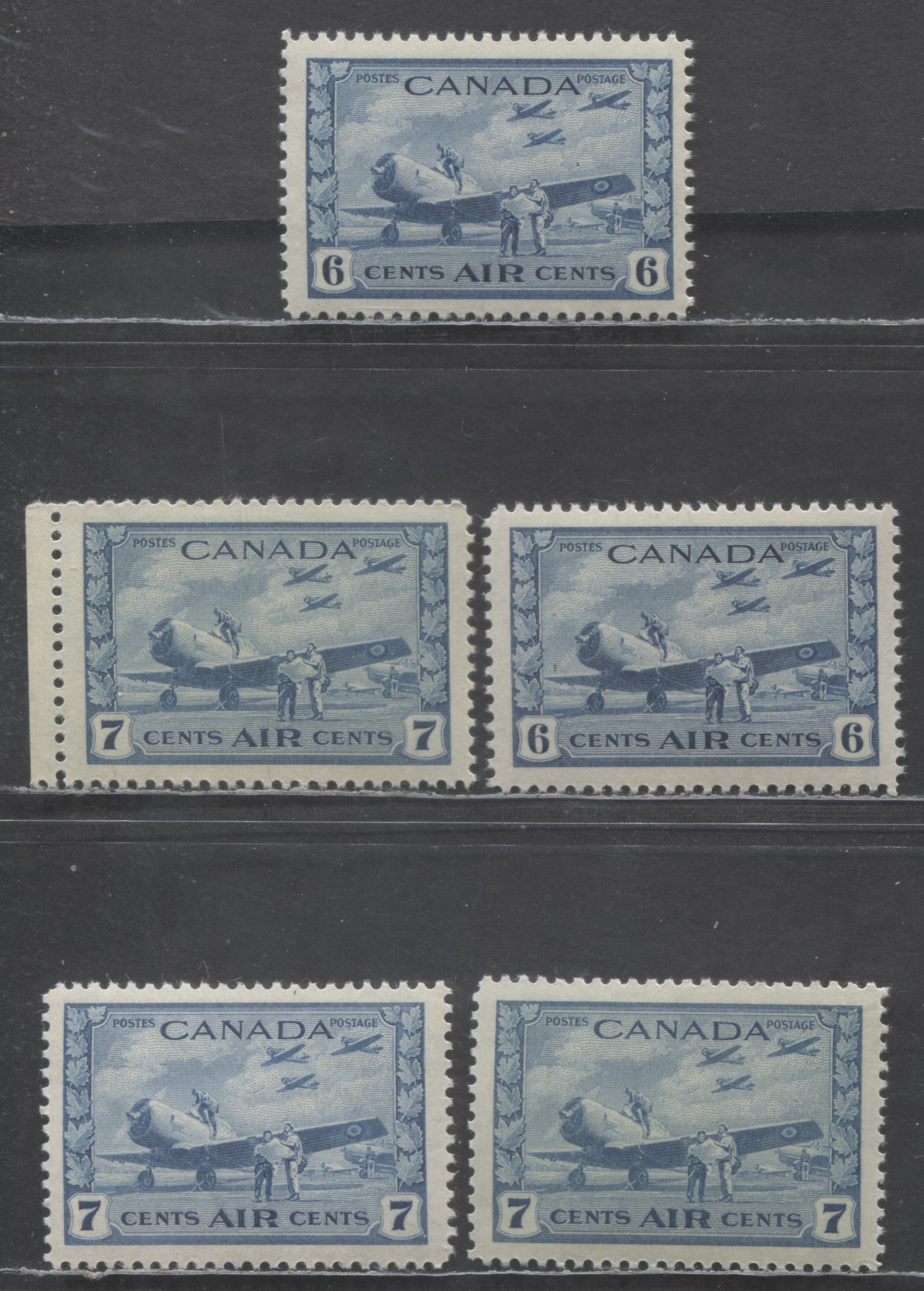 Lot 146 Canada #C7-C8 6c-7c Training Plane, 1942-1943 Air Mail - War I ...