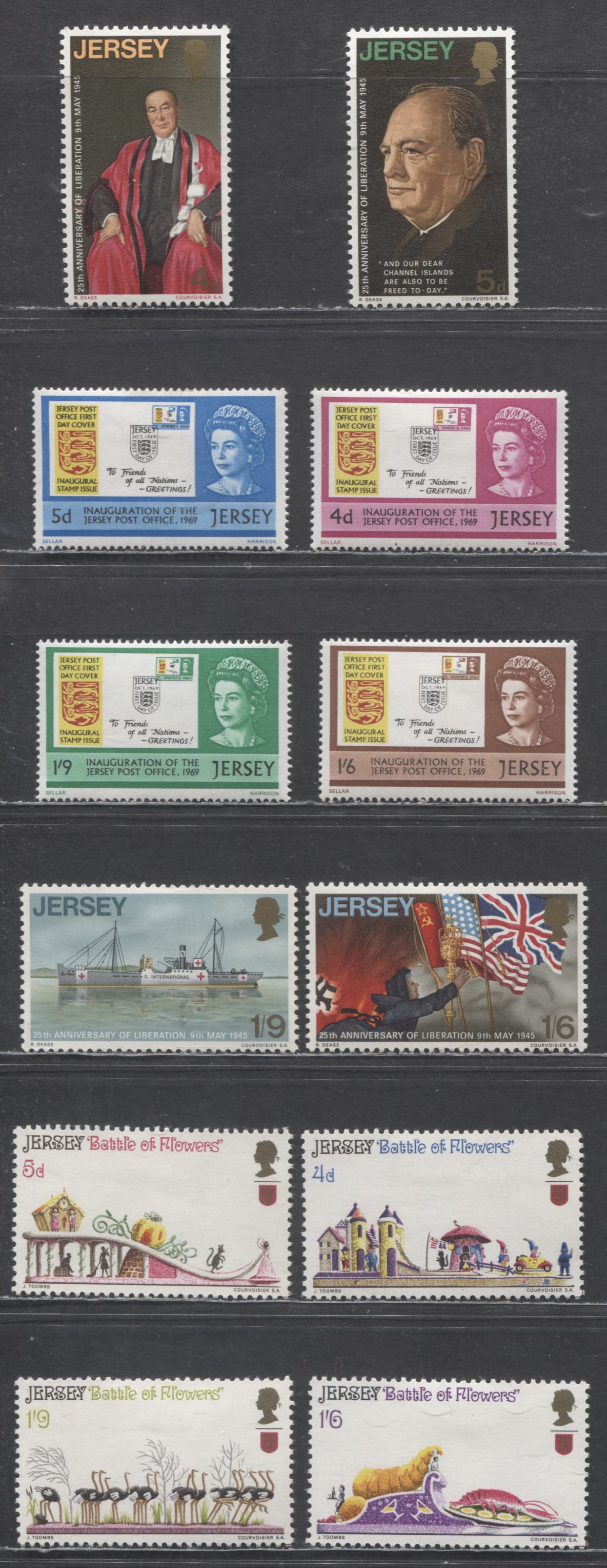 Lot 38 Jersey SC#22-33 1969-1970 Independent Postal Service - Battle O ...