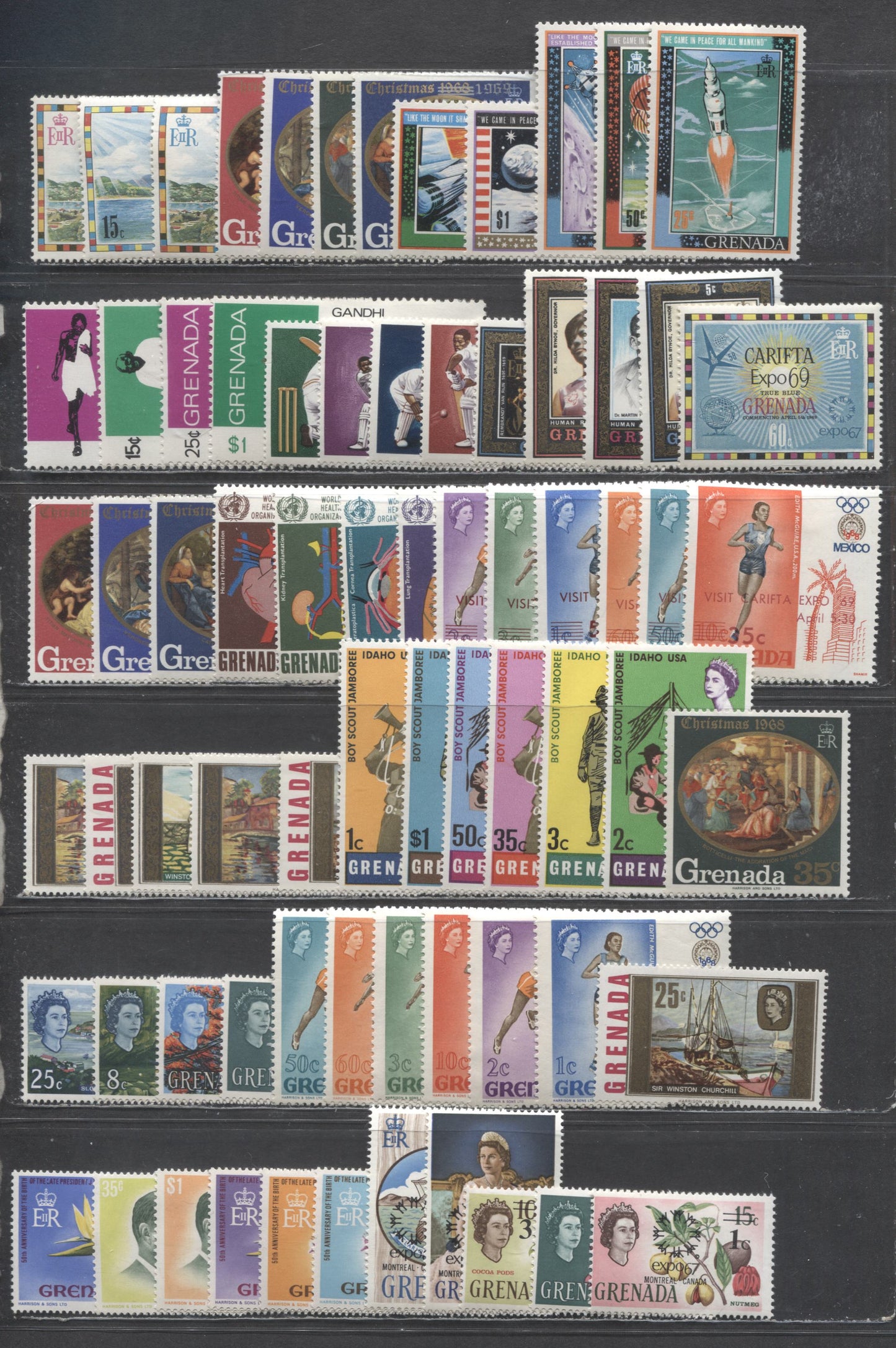 Lot 48 Grenada SC#237/398 1967-1970 Associated Statehood - British Red ...