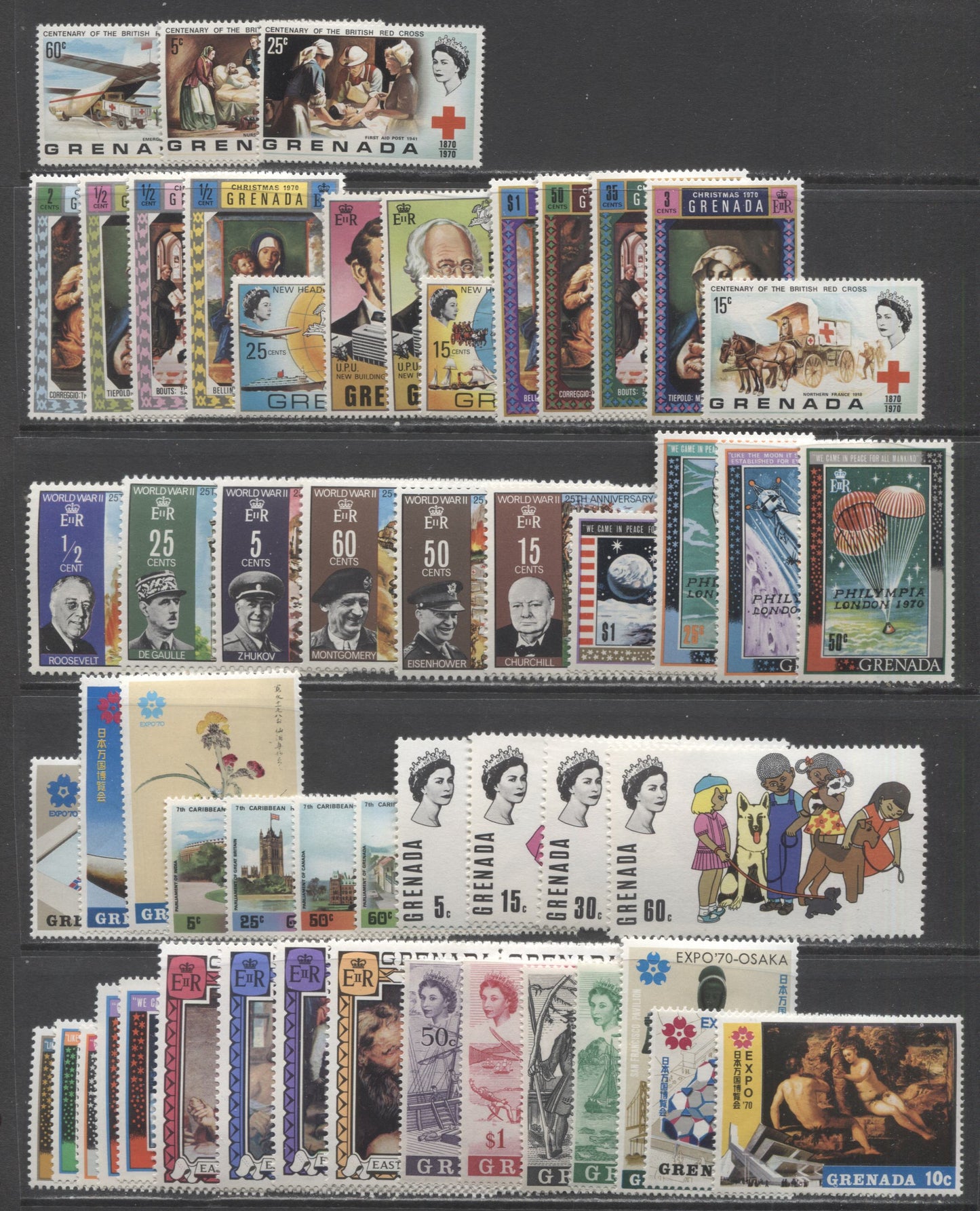 Lot 48 Grenada SC#237/398 1967-1970 Associated Statehood - British Red ...