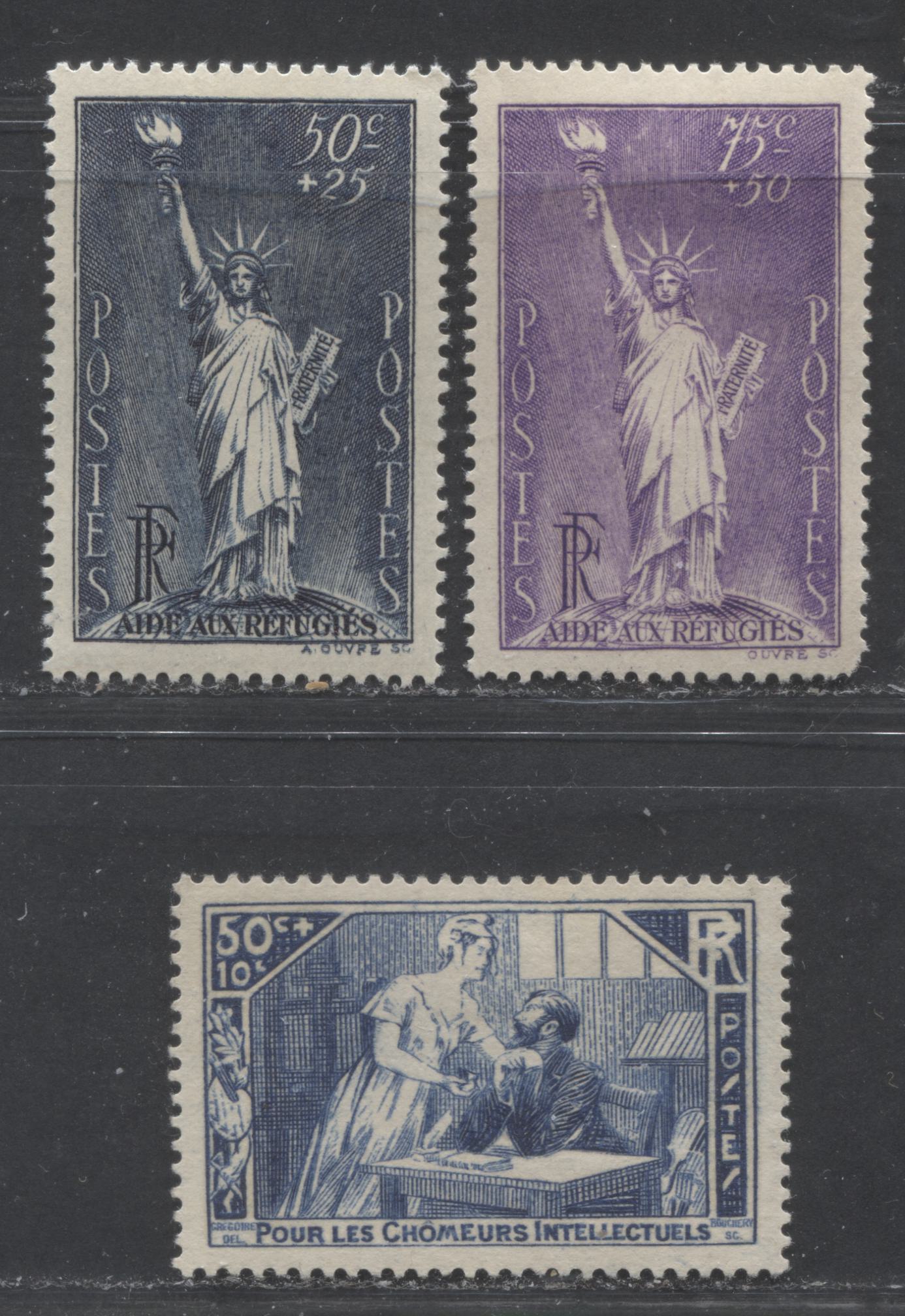 Lot 31 France SC#B42/B45 1935-1937 Distressed & Exilled Intellectuals ...