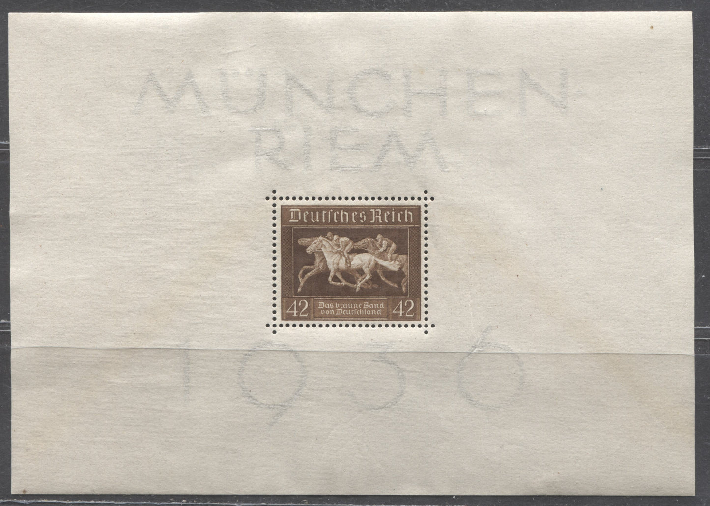 Lot 80 Germany SC#B90 42pf Brown 1936 Blue Ribbon Race Issue, A VFNH S ...