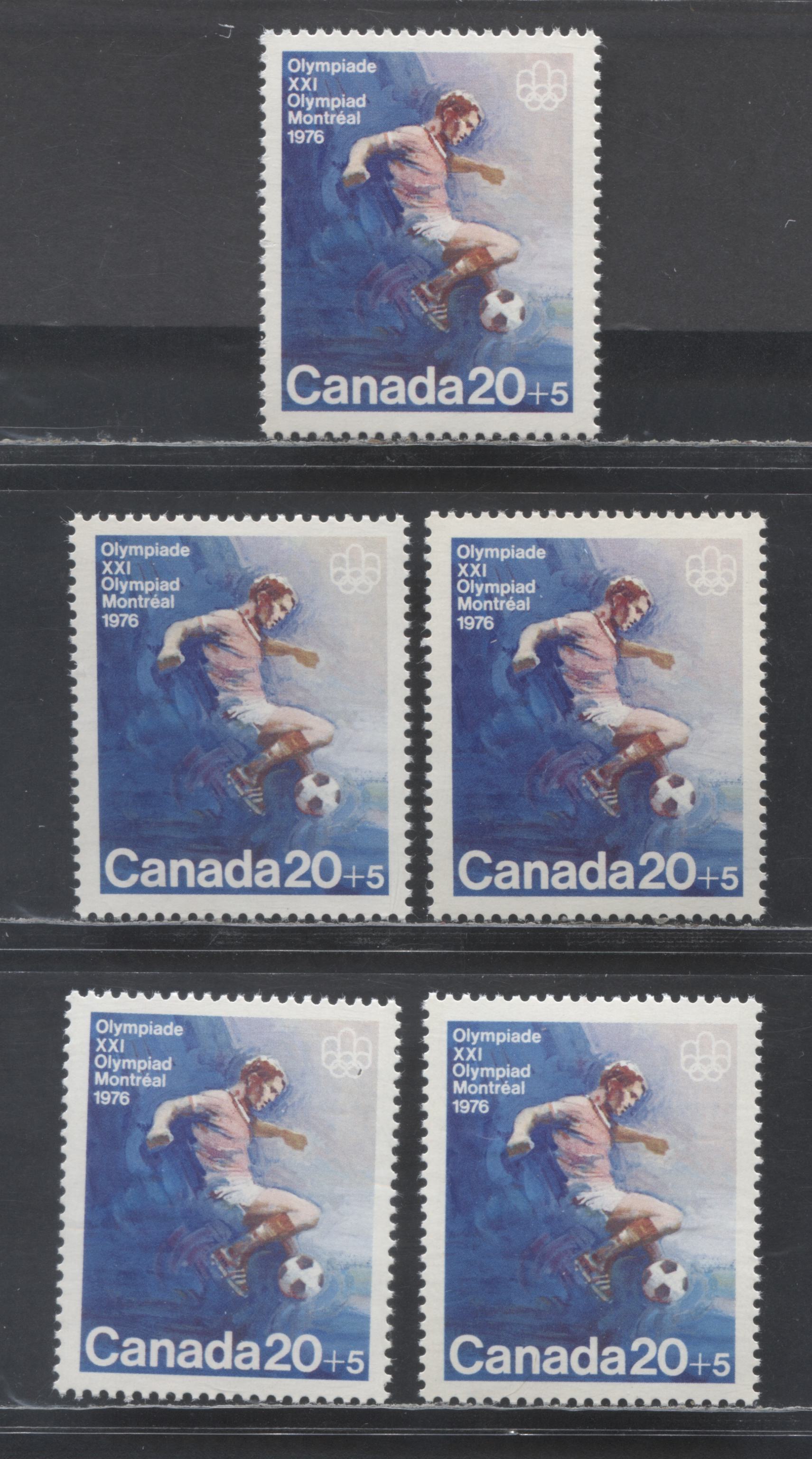 Lot 428 Canada #B12-B12i 20+5c Multicolored Soccer, 1976 Team Sports S ...