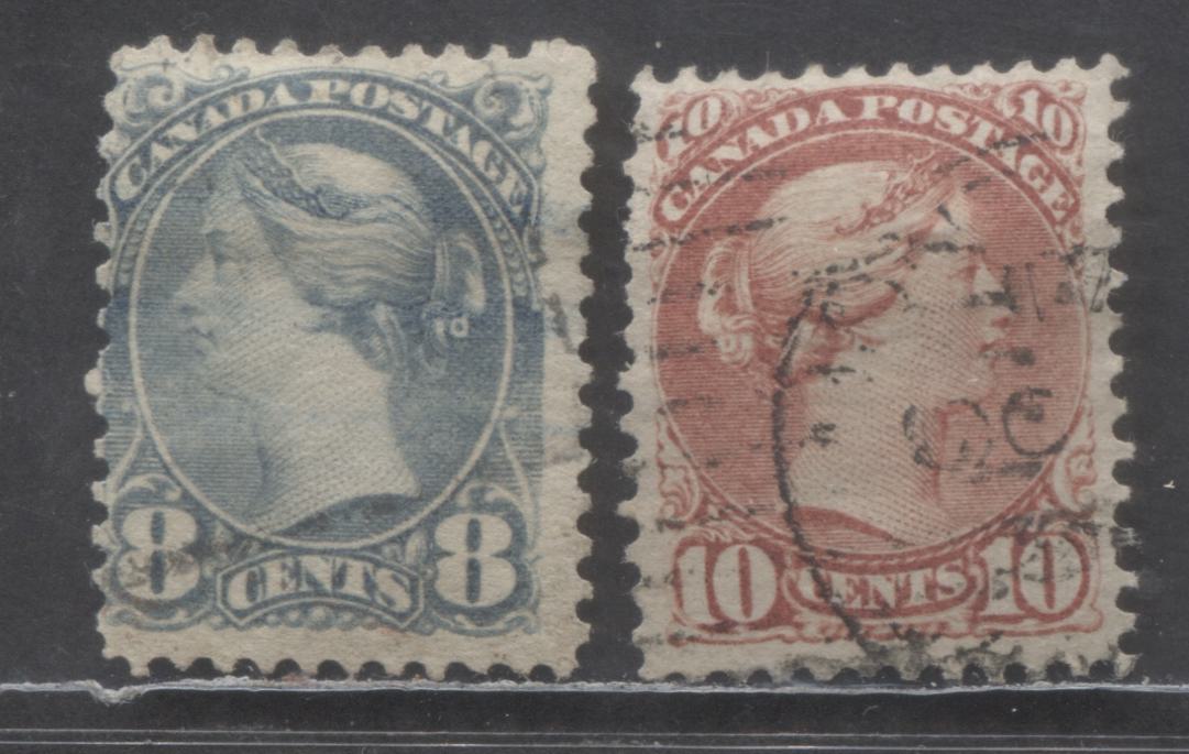 Lot 20 Canada #44a, 45a 8c & 10c Blue Gray & Dull Rose Queen Victoria ...