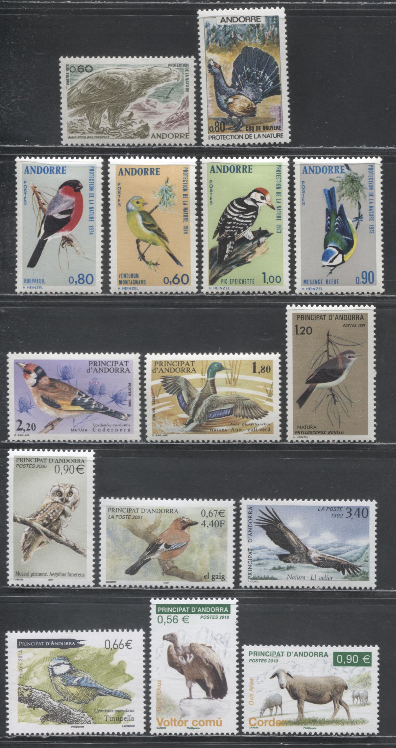 Lot 31 Andorra - French Admin SC#204/729 1971-2014 Fowl Birds - Cyanis ...