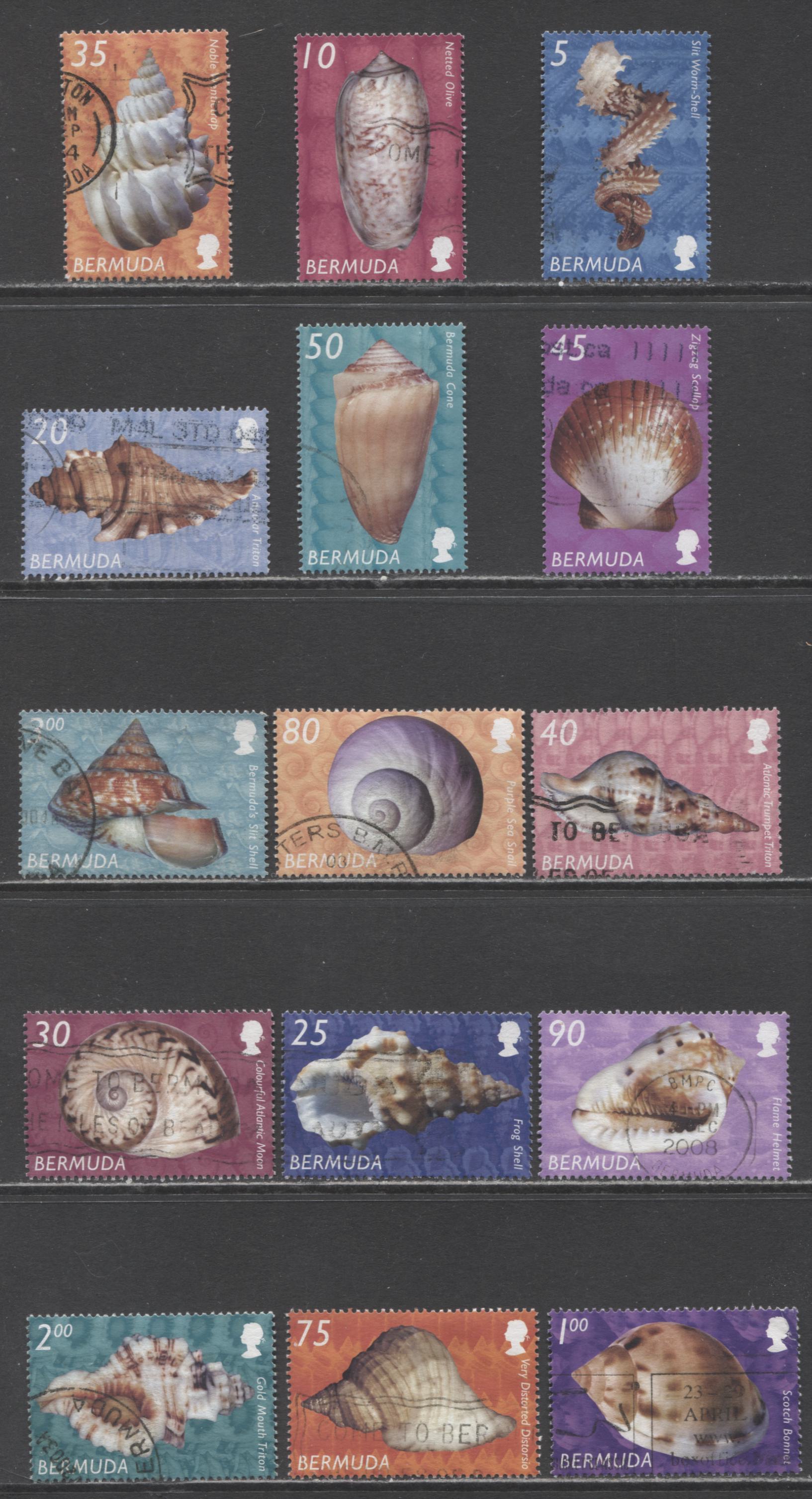 Lot 126 Bermuda SC#837/853 2002-2003 Shell Definitive Issue, 15 Very F ...