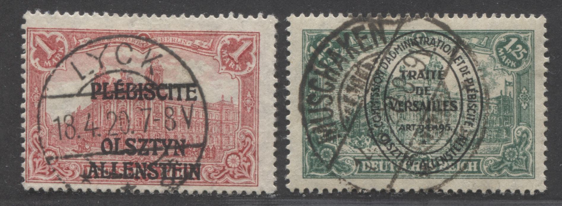 Lot 305A Allenstein SC#10/25 1920 Plebiscite Overprints, SON Lyck & Mu ...