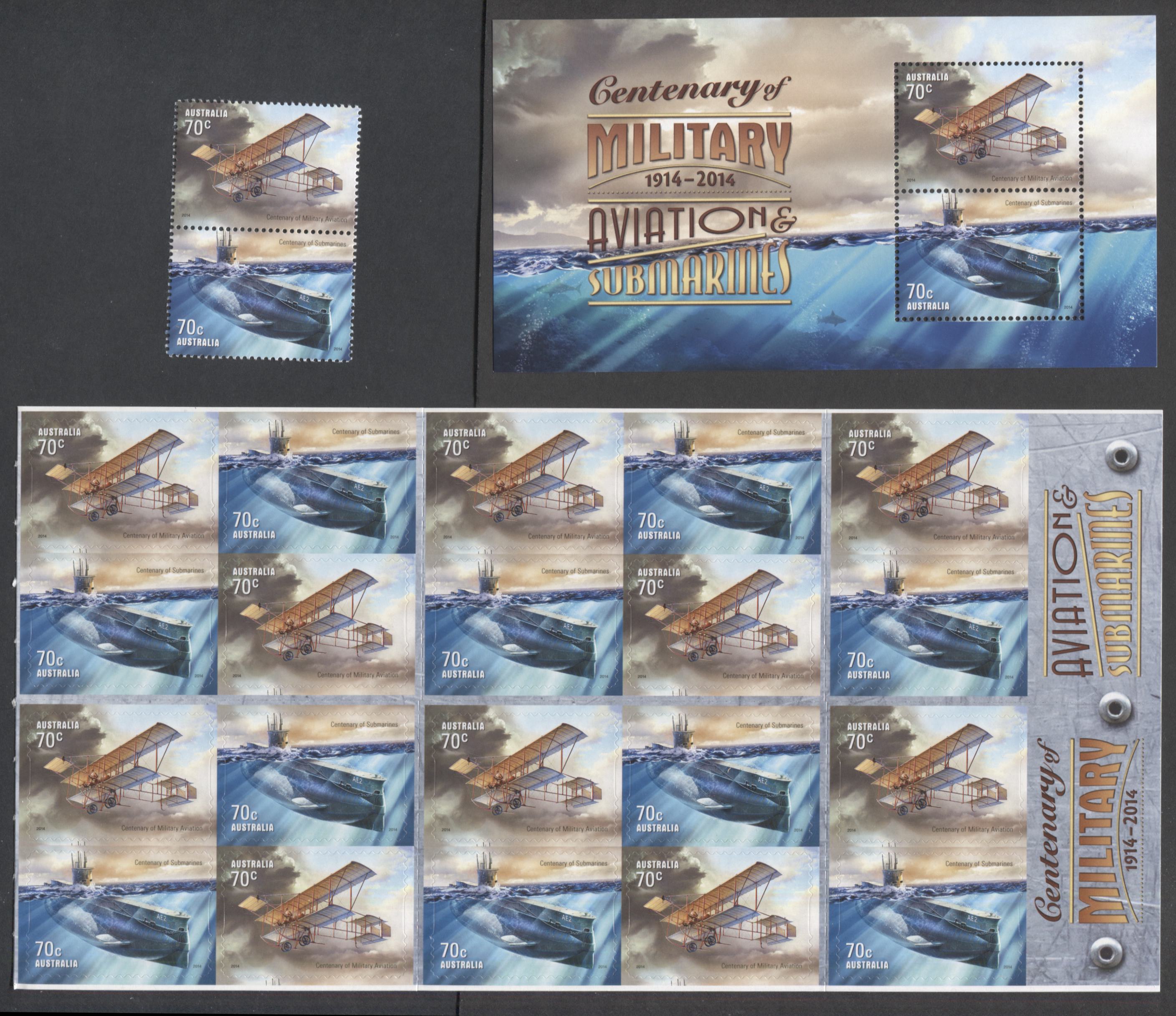 Lot 209 Australia SC#4148a/4150a 2014 Military Centenaries Issue, 3 VF ...