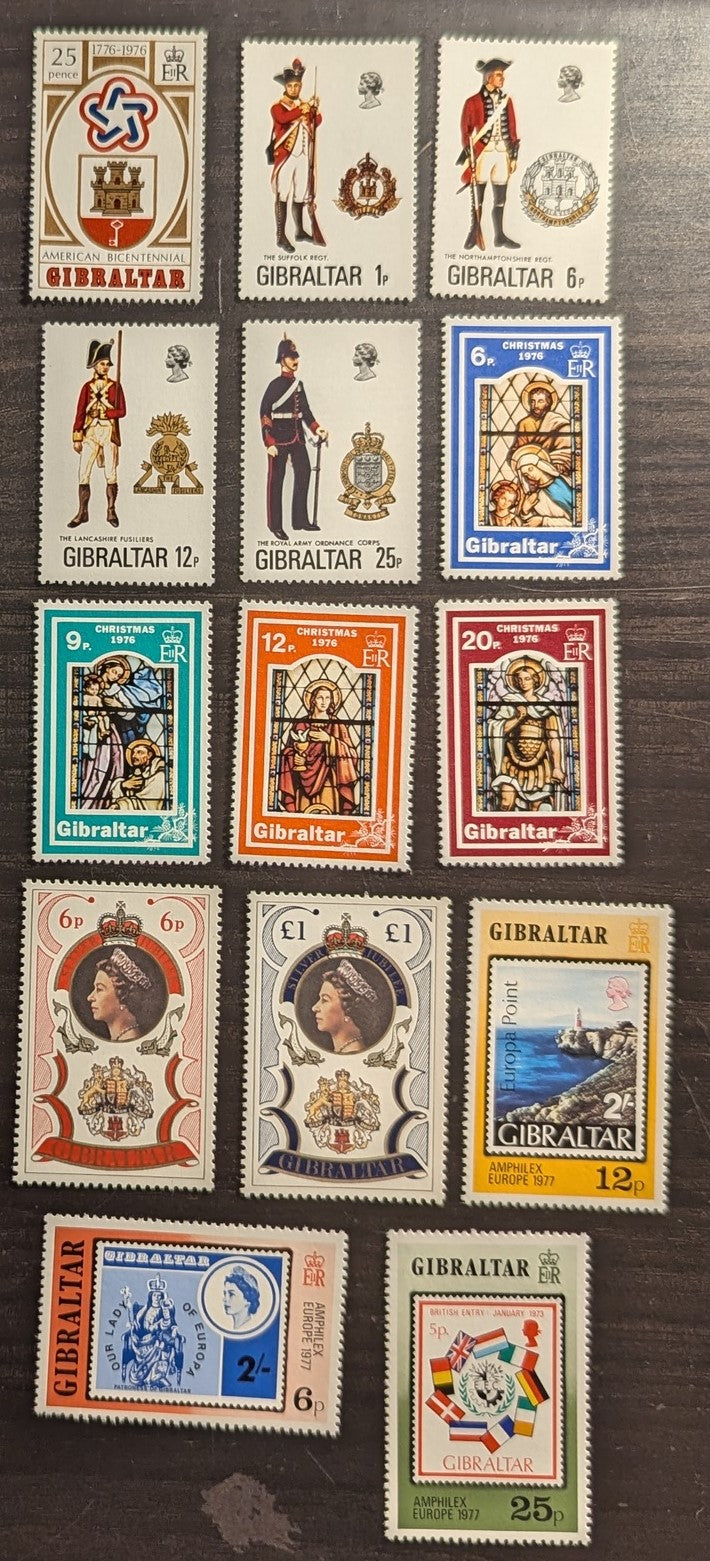 Lot 217 Gibraltar SC#329/358 1976-1977 American Bicentennial Emblem ...