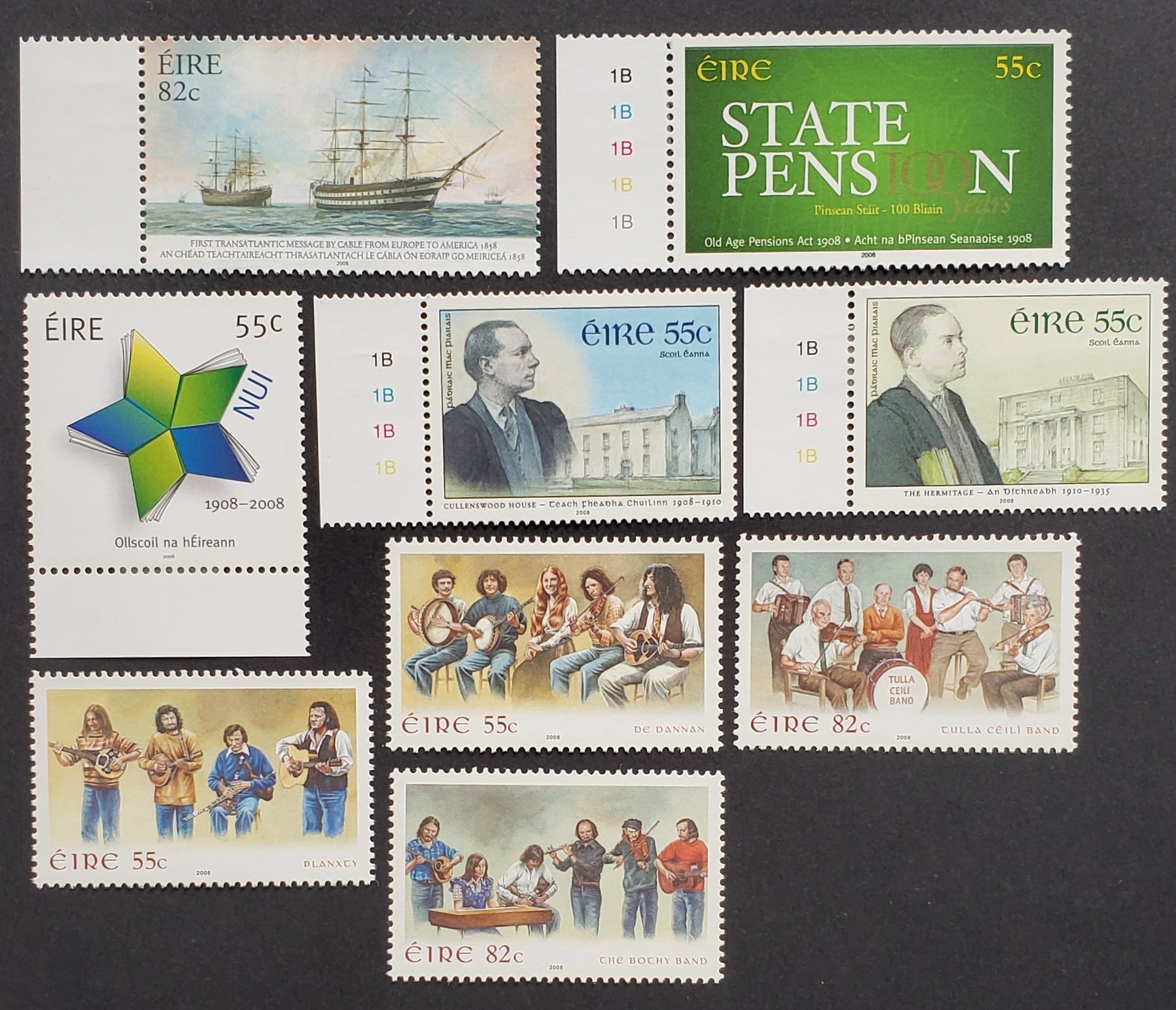 Lot 219 Ireland SC#1800/1808 2008 1st Transatlantic Message / Irish Ba ...