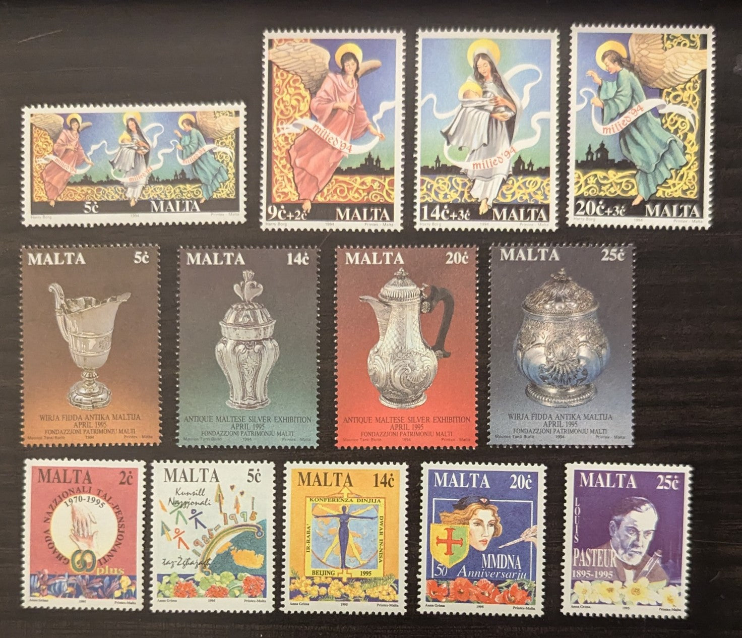 Lot 206 Malta SC#844-856 1994-1995 Christmas - Anniversaries & Events ...