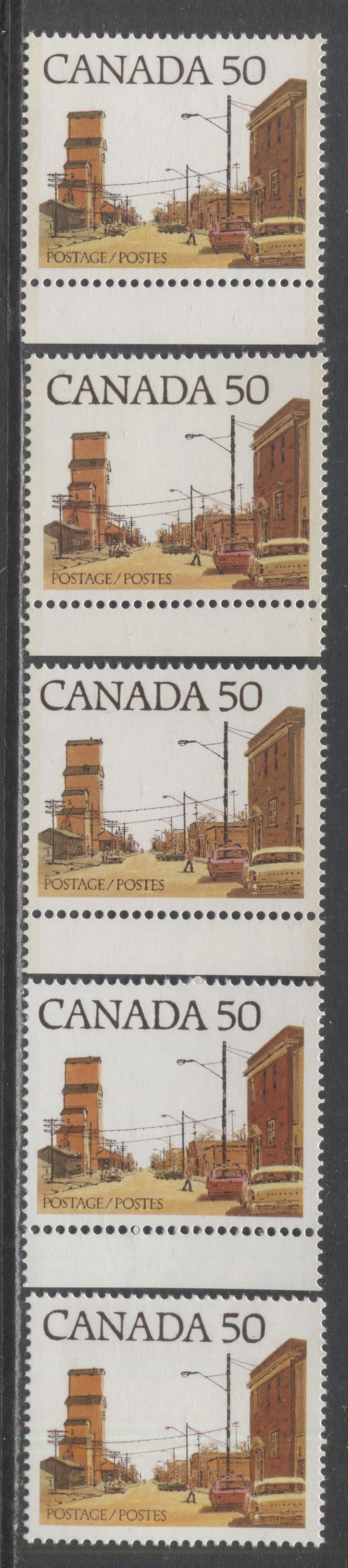 Lot 454 Canada #723A, Av 50c Multicoloured Prairie Street Scene, 1977 ...