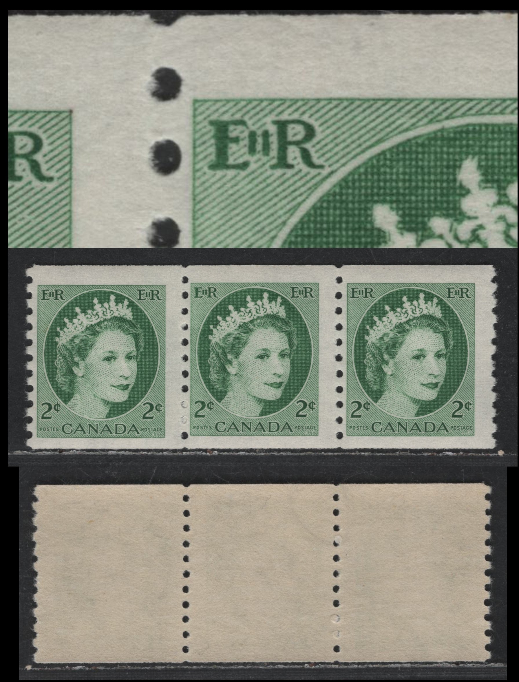 Lot 482 Canada #345iii 2c Green Queen Elizabeth II, 1954-1962 Wilding ...