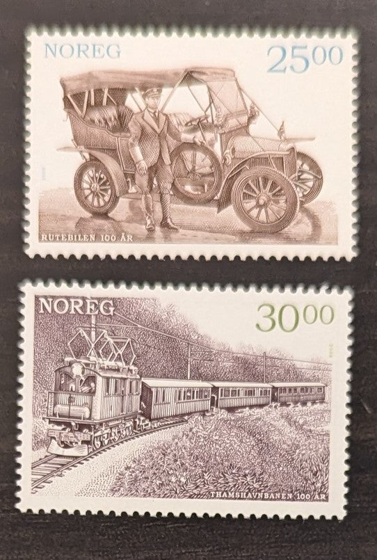 Lot 195 Norway SC#1553-1554 2008 Transportation Centenaries Issue, 2 V ...