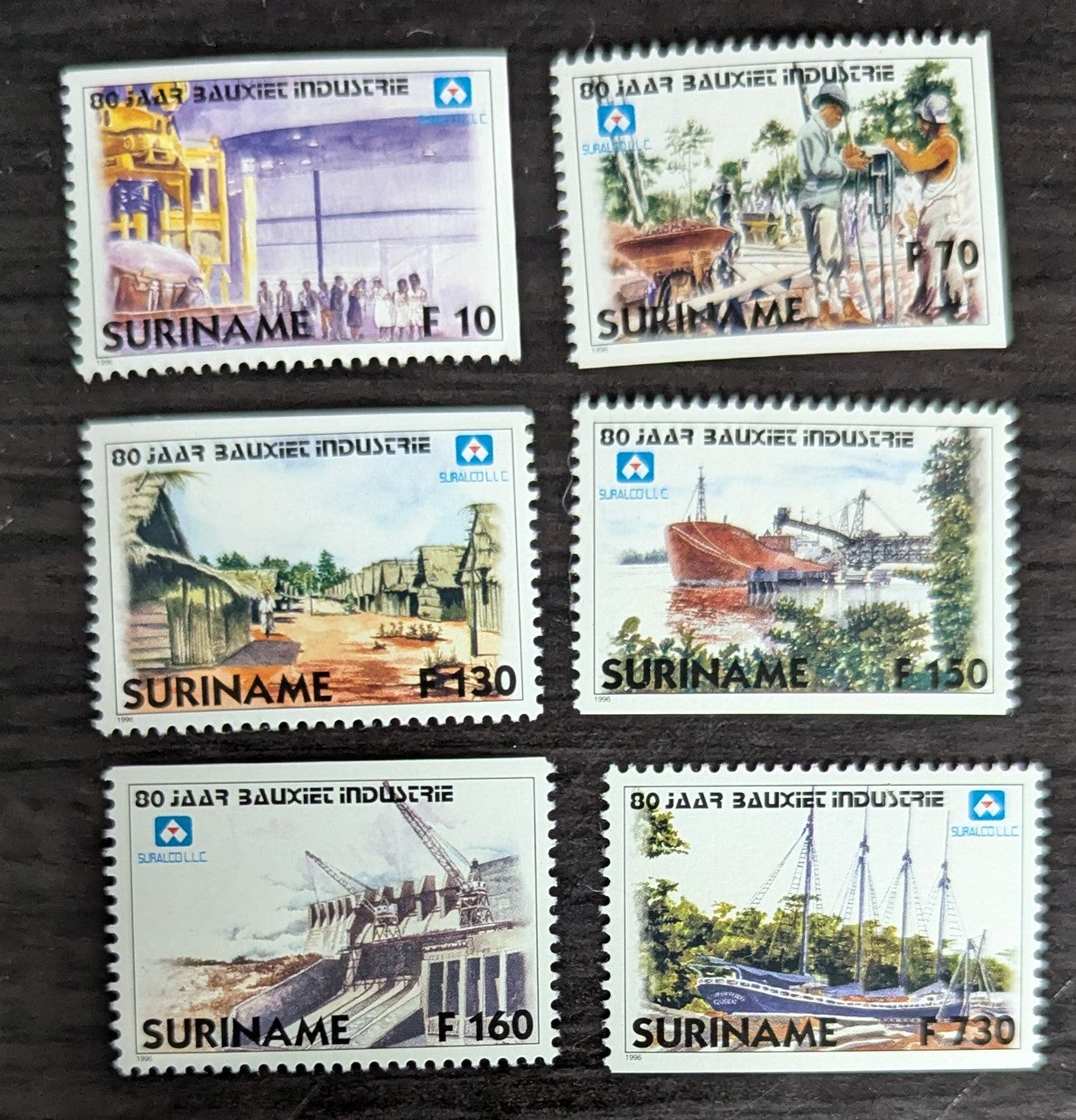 Lot 192 Surinam SC#1066-1071 1996 SURALCO (Surinam Aluminum Co.) Issue ...