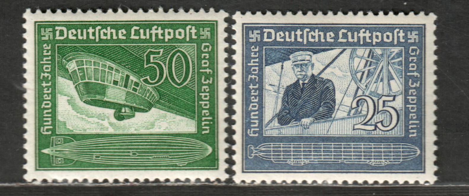 Lot 267 Germany SC#C59/C60 1938 Count Ferdinand Von Zeppelin Issue, 2 ...