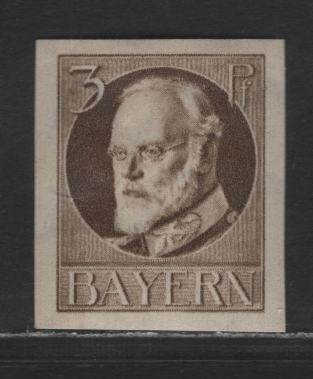 Lot 365 Bavaria Michel #94Iu 3pf Dull Brown King Ludwig III, 1914-1915 ...