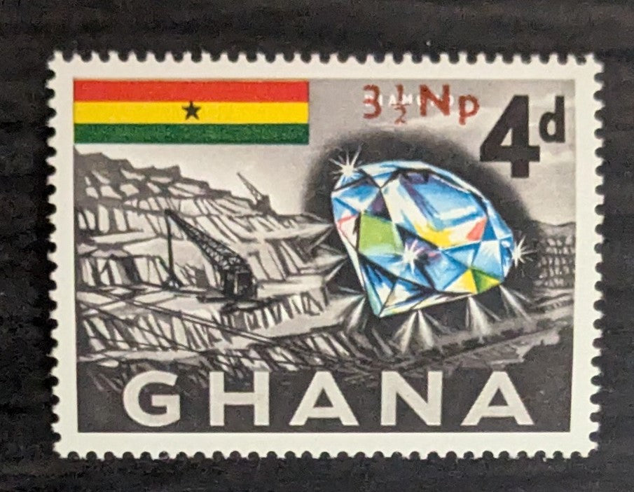 Lot 115 Ghana SC#278 3.5np on 4p Multicolored 1967 Surcharged Issue, R ...