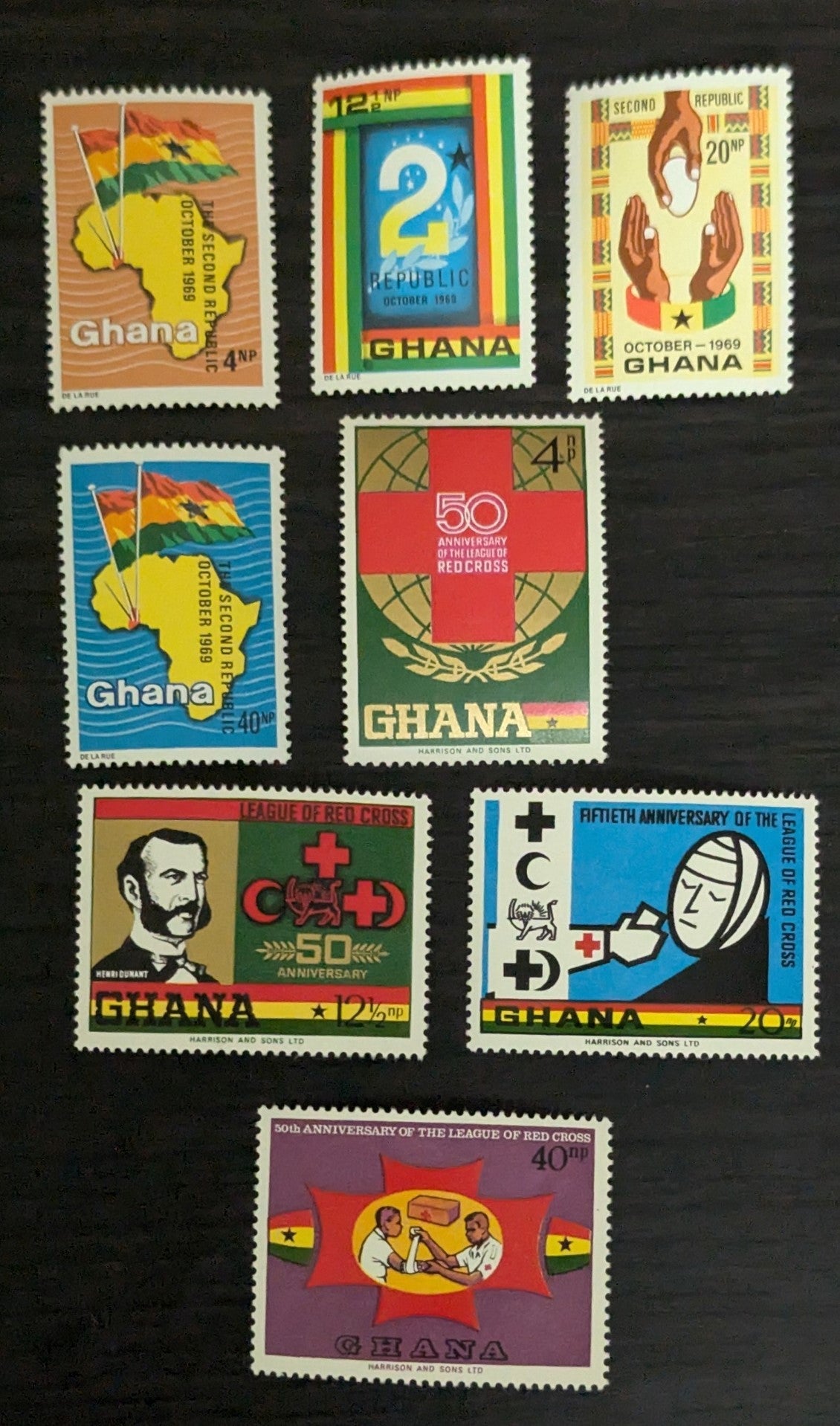 Lot 119 Ghana SC#371/381 1969-1970 Inauguration of 2nd Republic - Leag ...