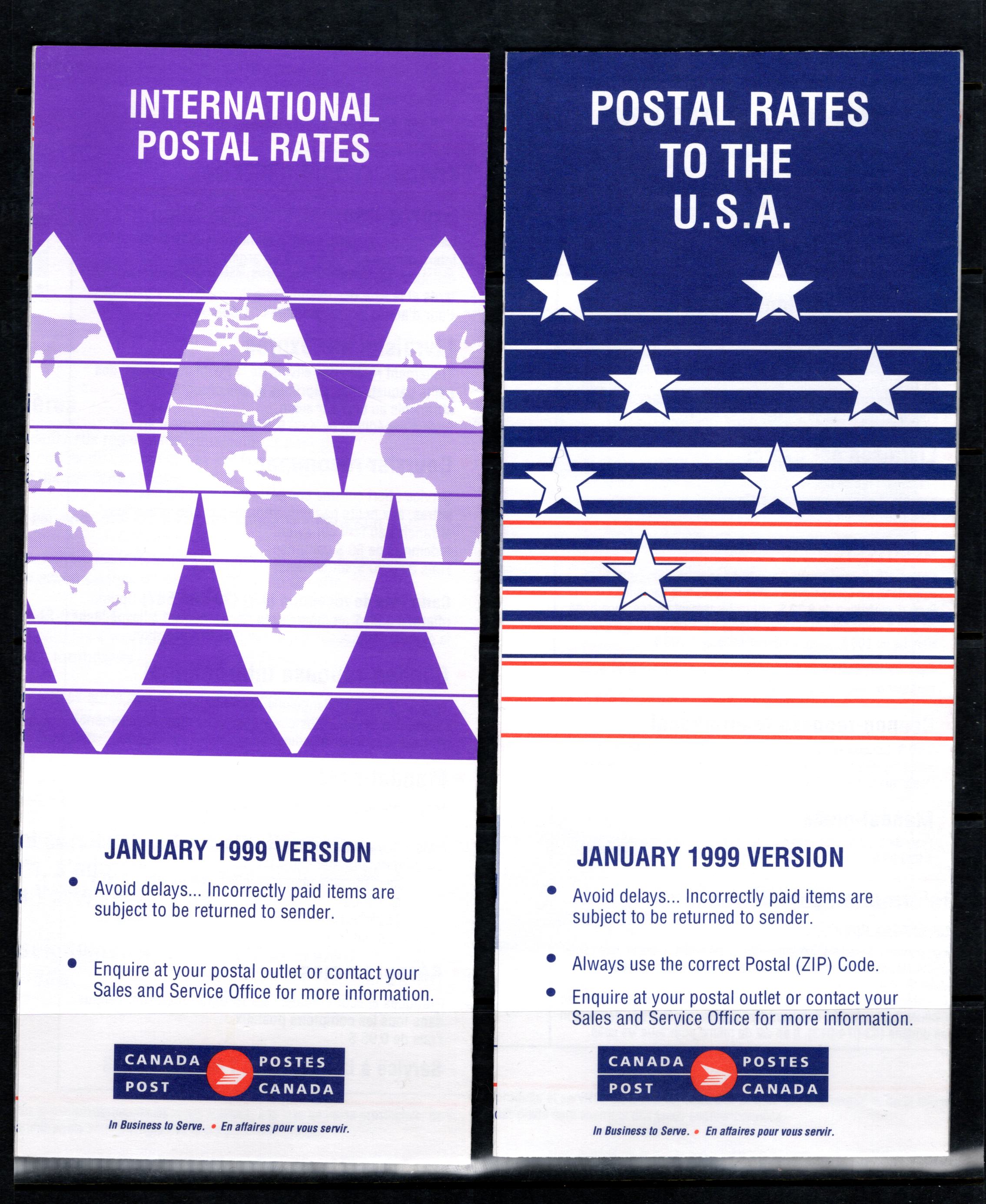 Lot 244 Canada 1999, 3 VF Canada Post Rate Brochures Complete Set For ...