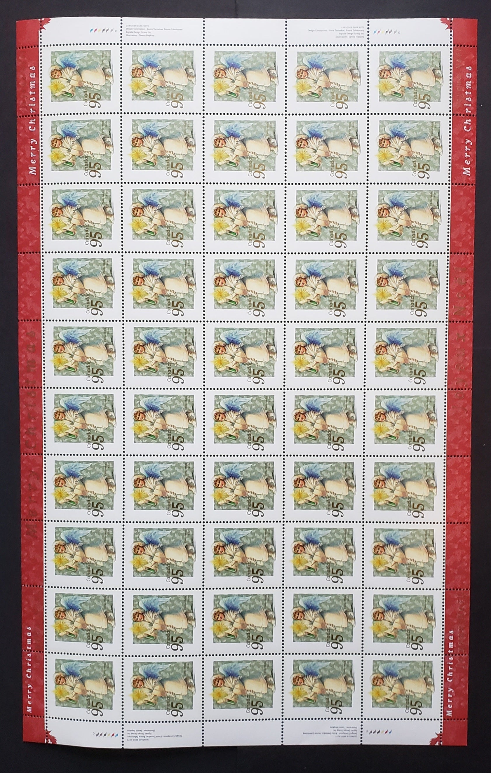 Lot 289 Canada #1817 95c Multicoloured Angel With Candle, 1999 Chnrist ...