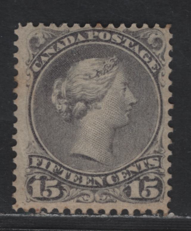 Lot 38 Canada #30 15c Deep Grey Queen Victoria, 1868-1876 Large Queen ...
